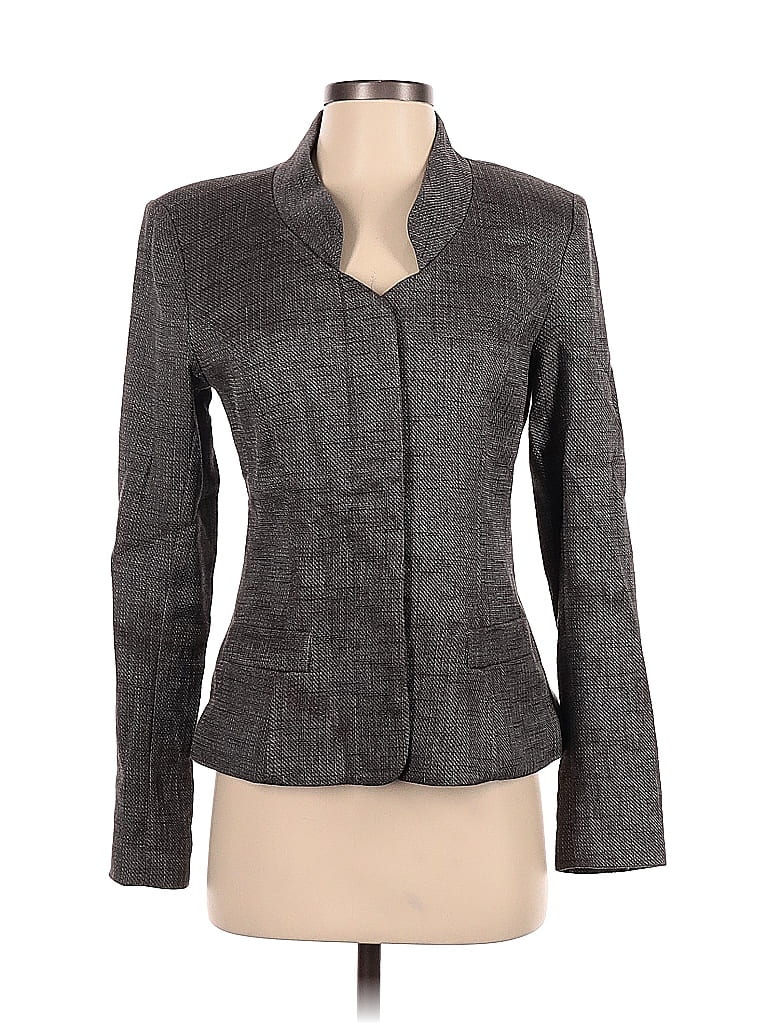 Peruvian Connection Solid Gray Blazer Size 4 - 81% off | thredUP