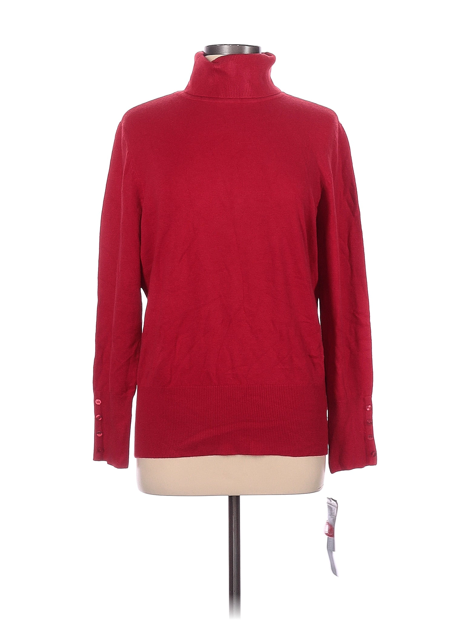 JM Collection Color Block Solid Red Turtleneck Sweater Size L - 65% off ...