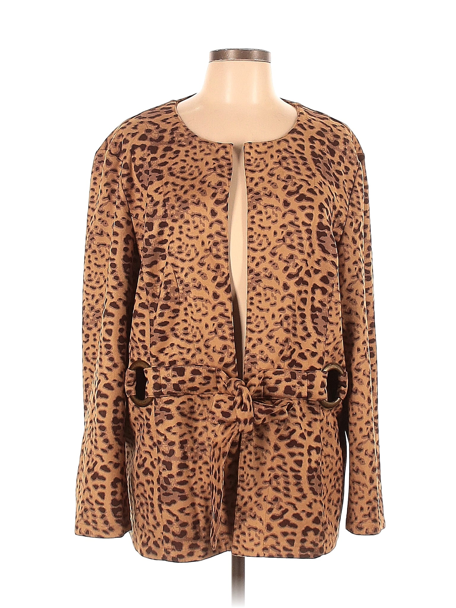 Kate And Mallory Designs Leopard Print Tan Jacket Size 1x Plus 47