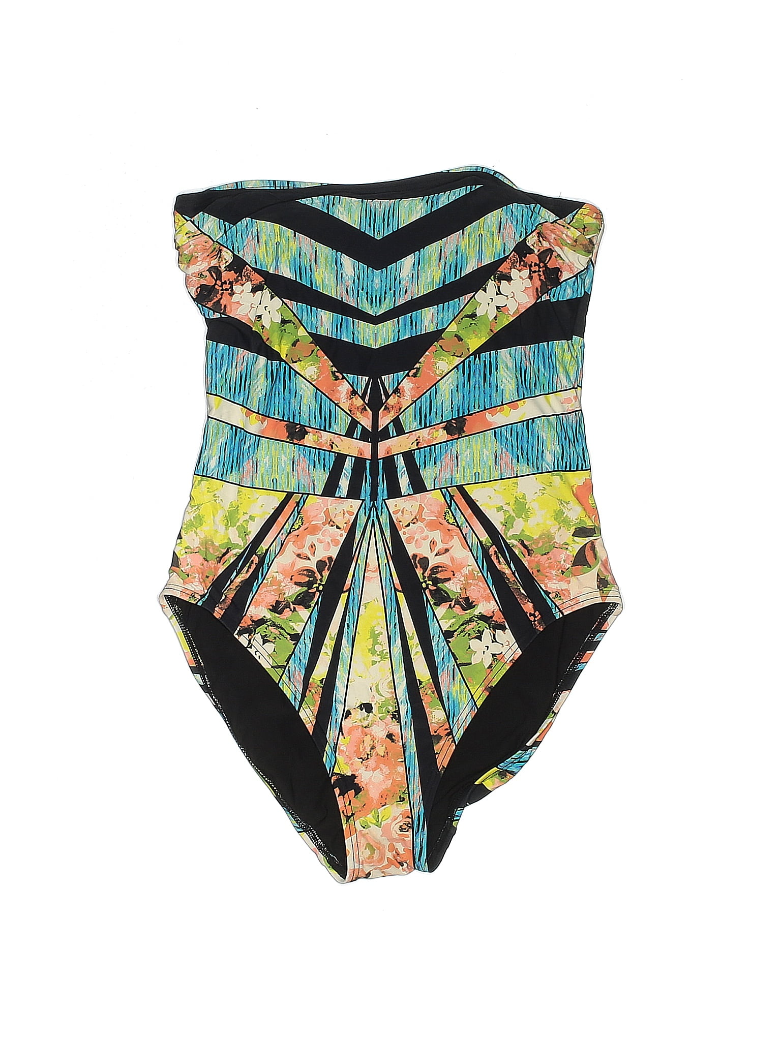Ivanka Trump Floral Multi Color Black One Piece Swimsuit Size 8 - 77% ...