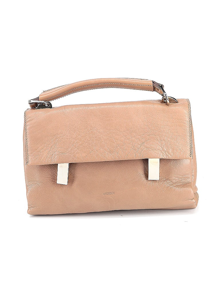 Uterque Solid Tan Leather Satchel One Size - 81% off | thredUP