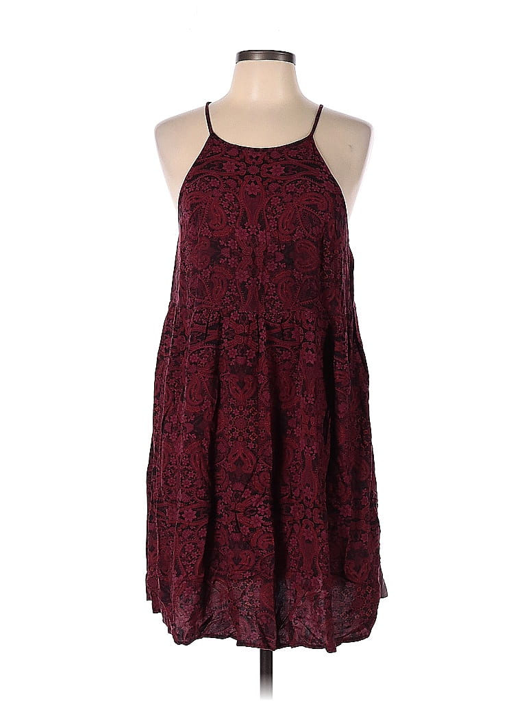 Mossimo 100% Rayon Burgundy Casual Dress Size L - 44% off | thredUP