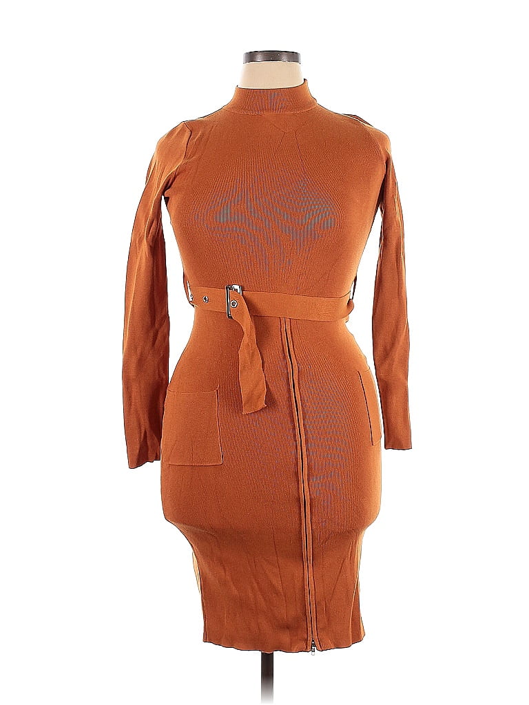 Fashion Nova Solid Burnt Orange Orange Casual Dress Size XL - 40% off ...