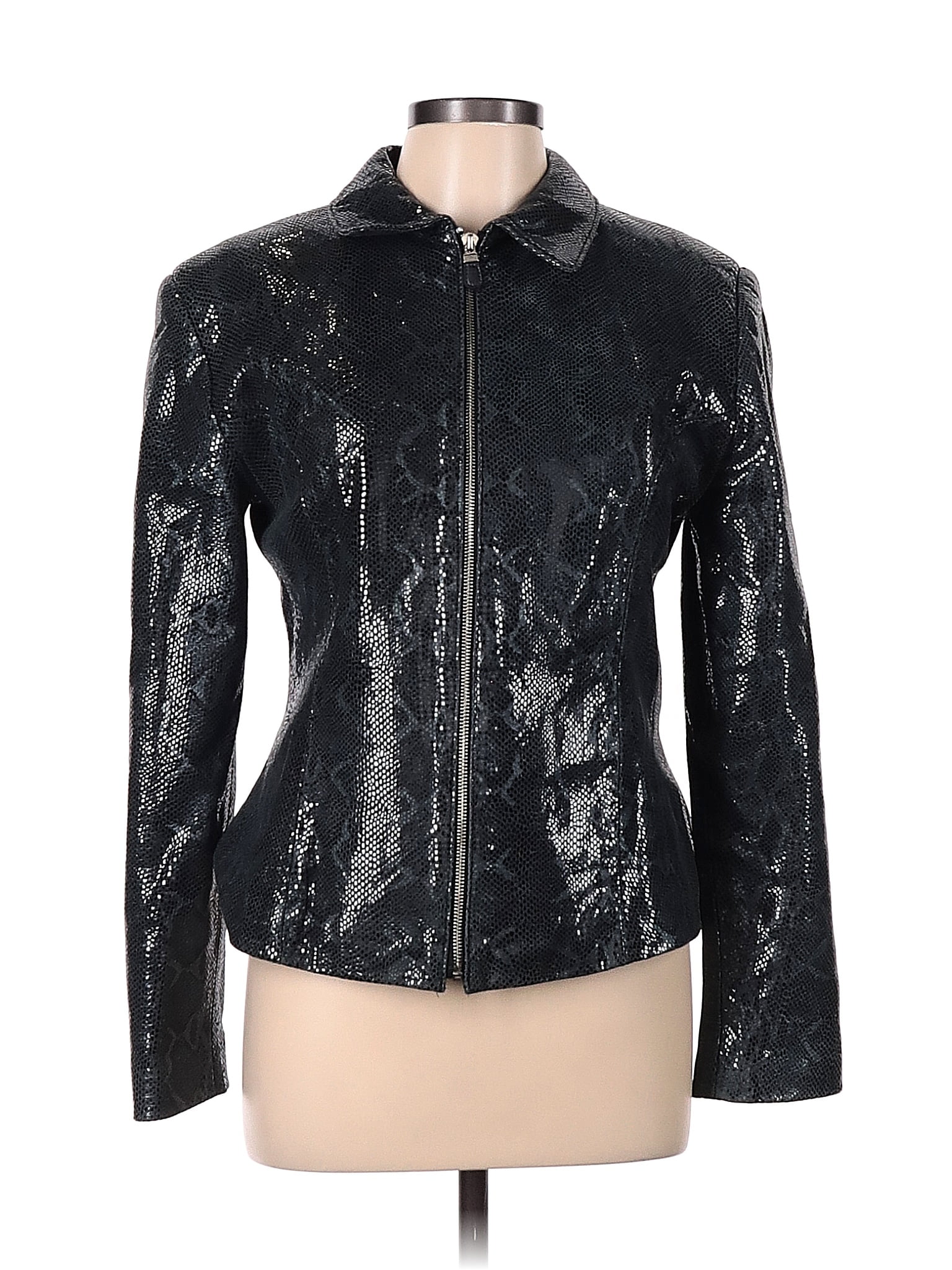 Dero by Rocco D'Amelio Solid Black Faux Leather Jacket Size M - 82% off ...