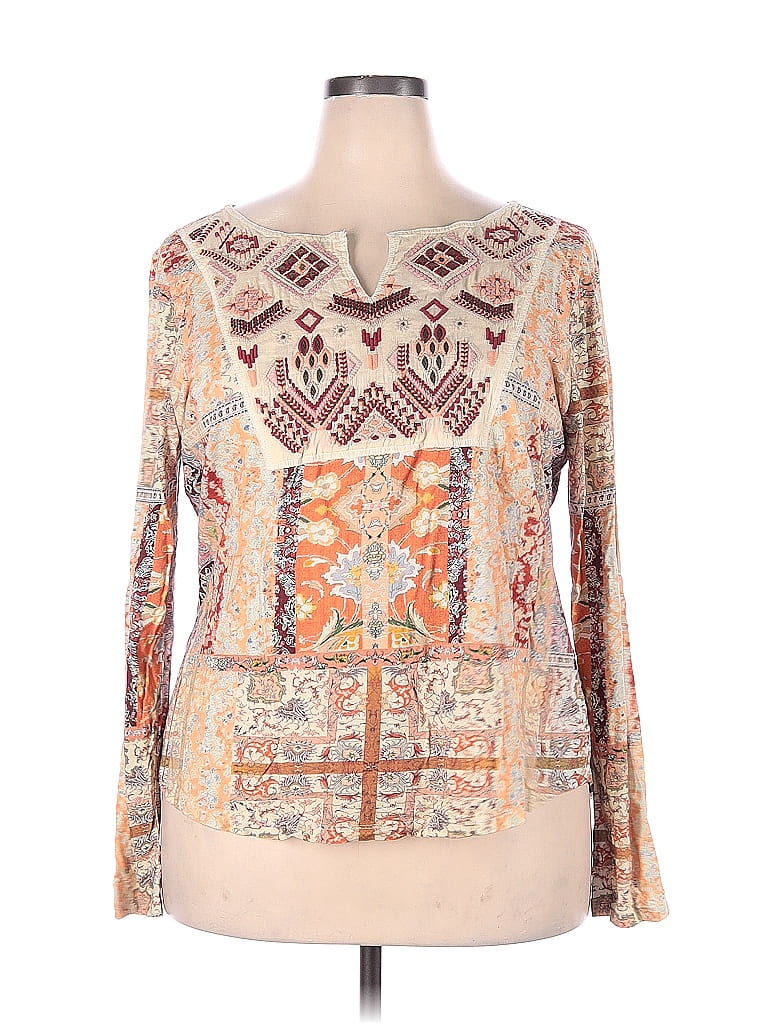 Sundance Paisley Tan Long Sleeve Top Size XXL - 73% off | thredUP