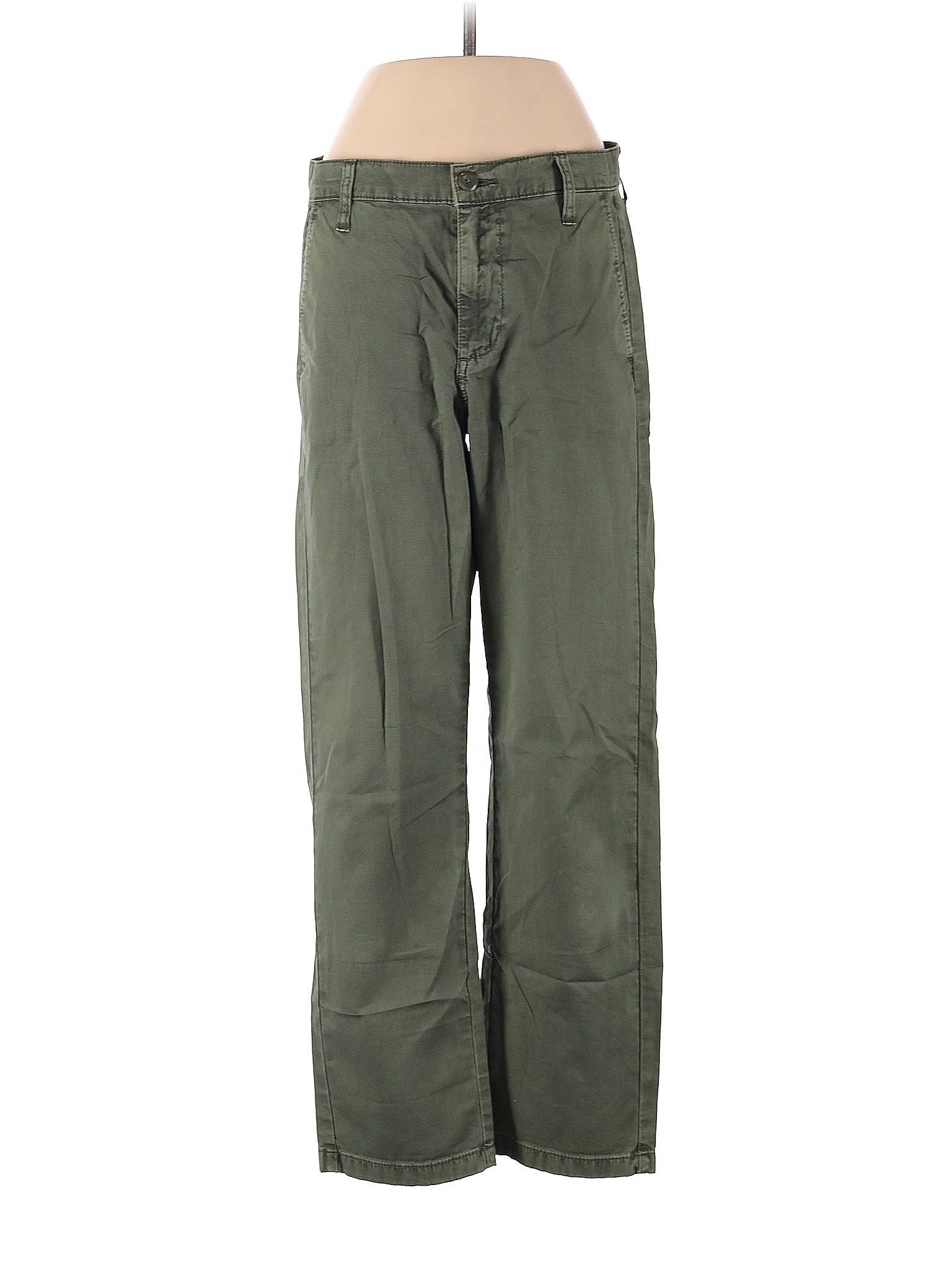 J Crew 100 Cotton Solid Green Casual Pants 25 Waist 81 Off Thredup