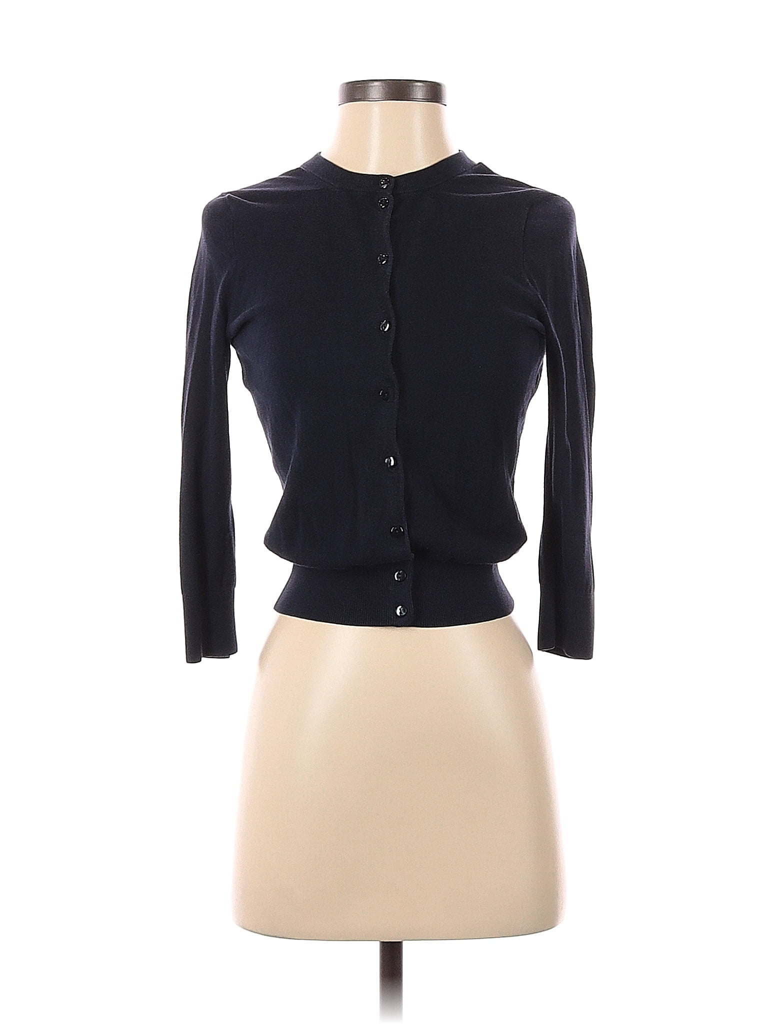 J.Crew Factory Store 100% Cotton Color Block Solid Navy Blue Cardigan ...