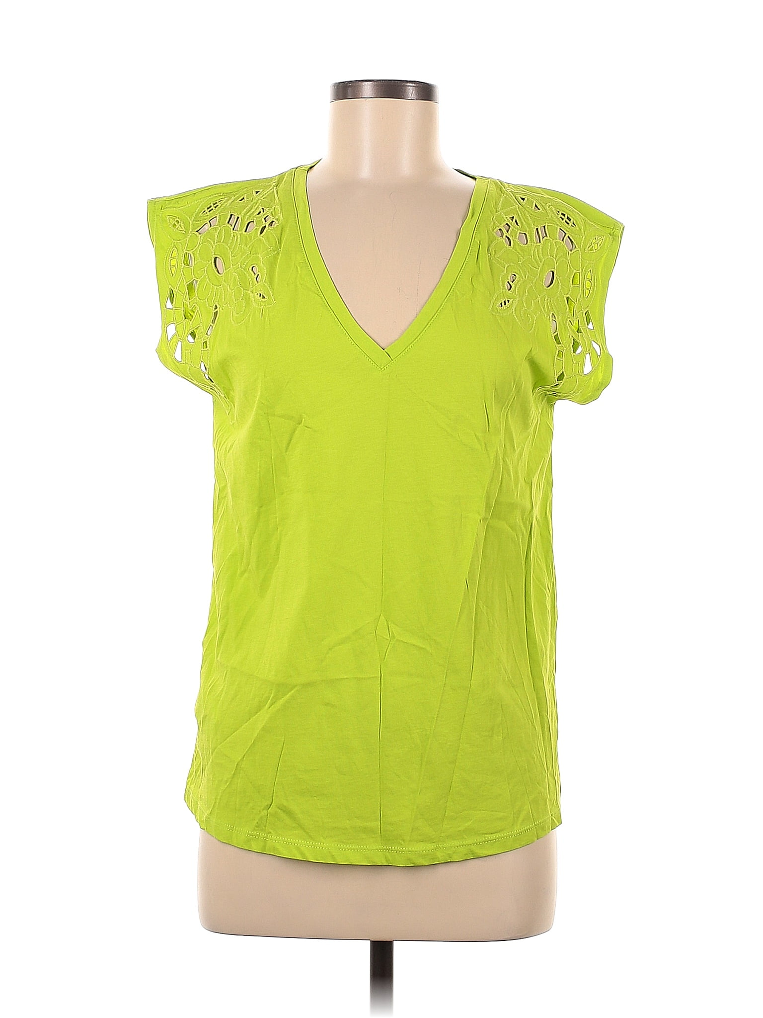 Promod 100% Cotton Green Yellow Sleeveless Top Size M - 56% off | thredUP