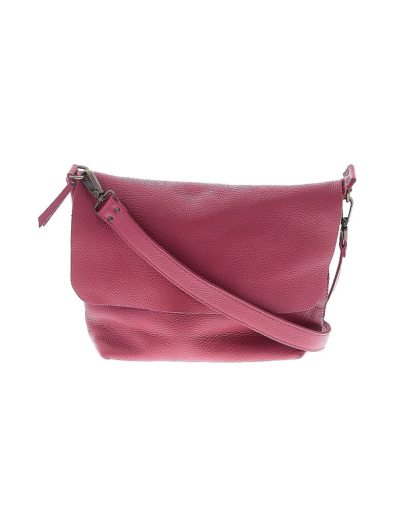 Calma 100% Leather Solid Pink Leather Crossbody Bag One Size - 74% off ...