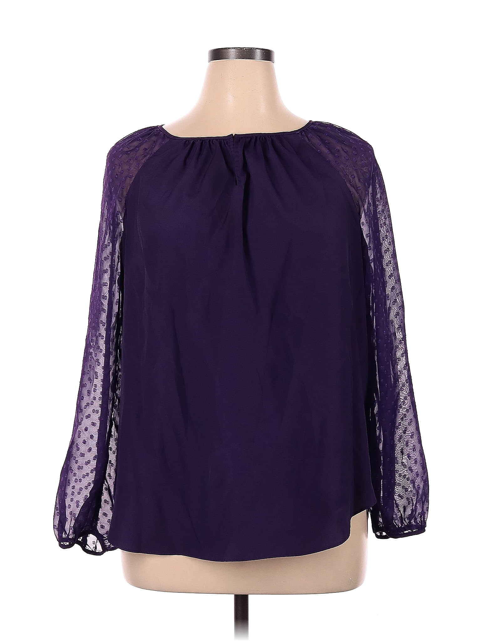 Daisy Fuentes 100 Polyester Purple Long Sleeve Blouse Size Xl 56