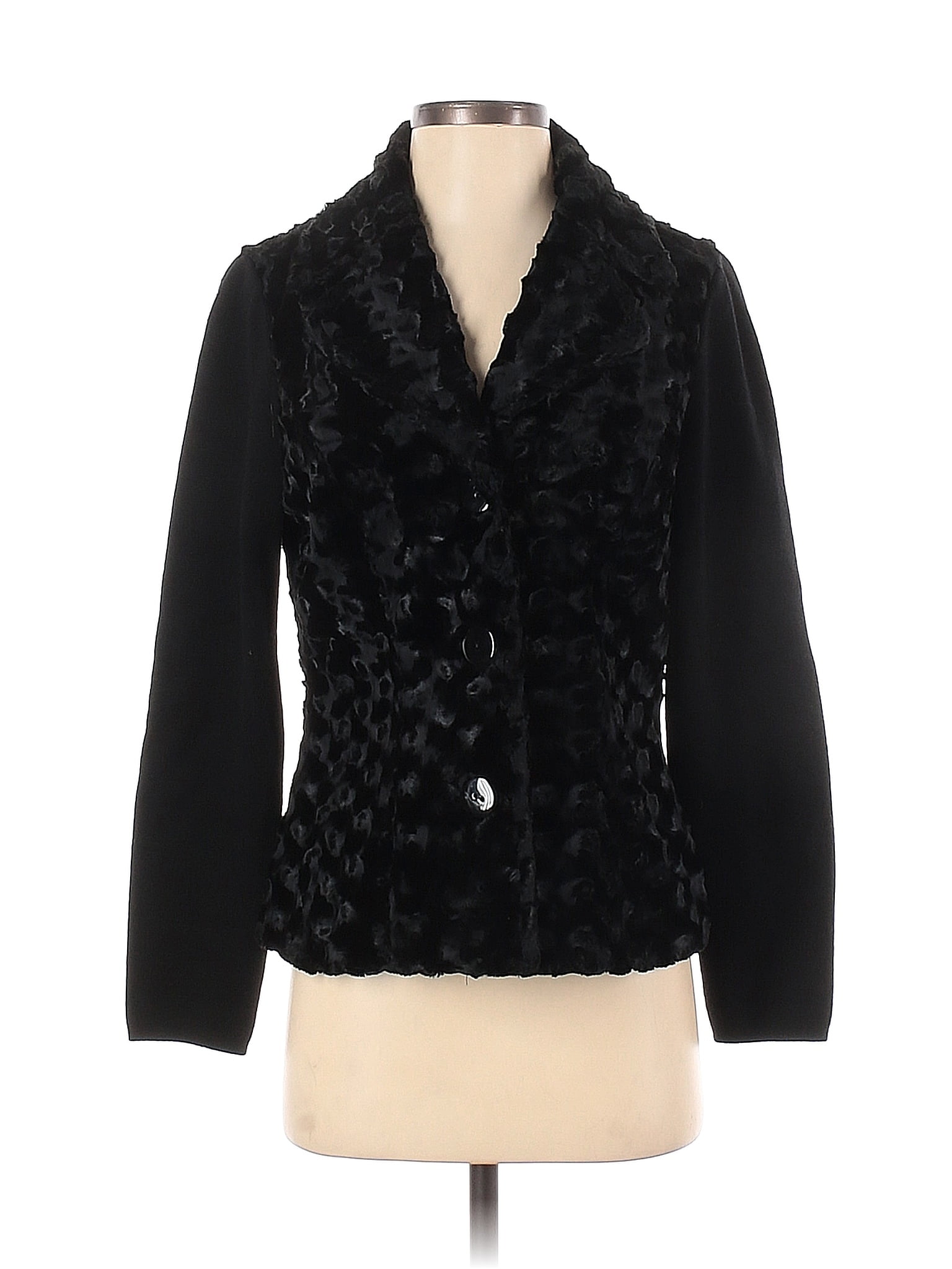 Classiques Entier 100% Acetate Black Faux Fur Jacket Size S - 89% off ...