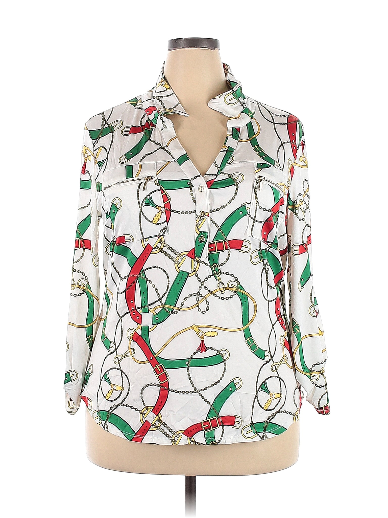 Dna Couture White Long Sleeve Blouse Size 3x Plus 57 Off Thredup
