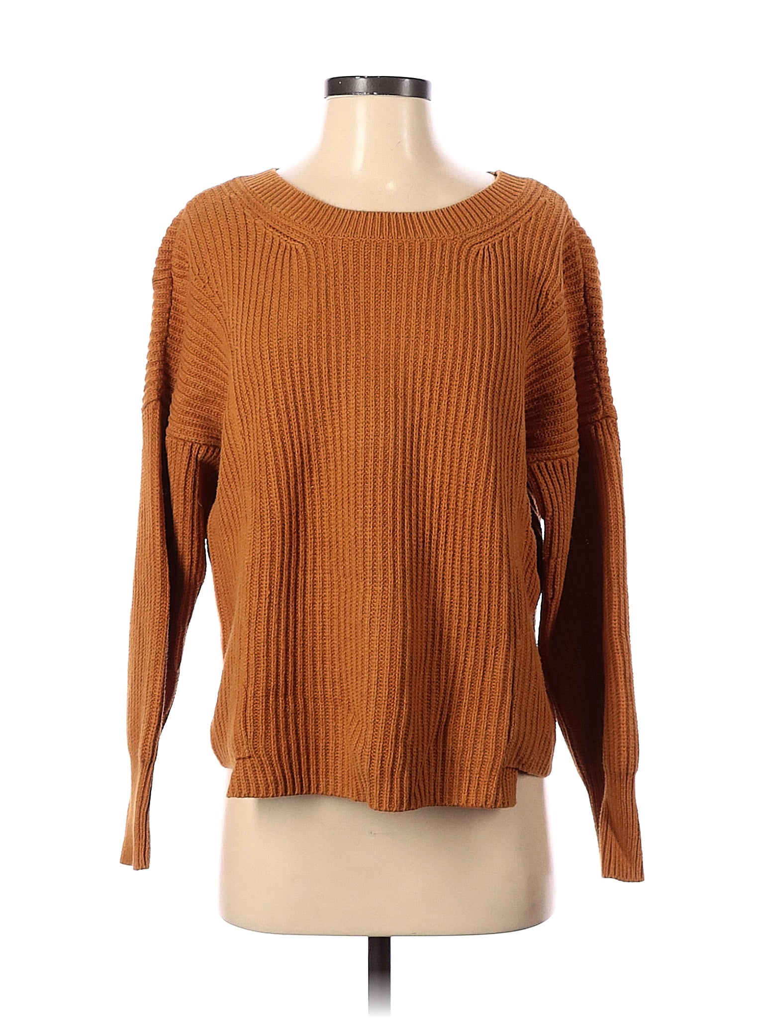 CAbi Color Block Solid Brown Pullover Sweater Size S - 72% off | thredUP