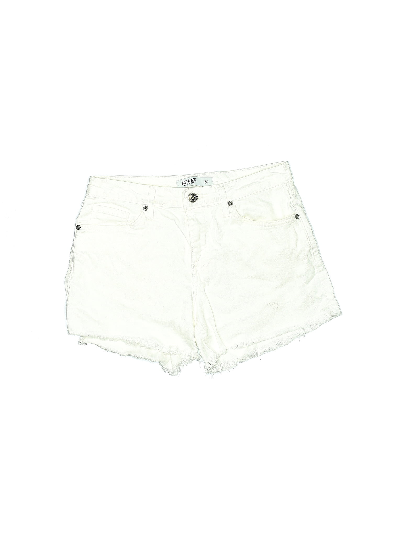 Just Black Solid White Denim Shorts 26 Waist - 80% off | ThredUp