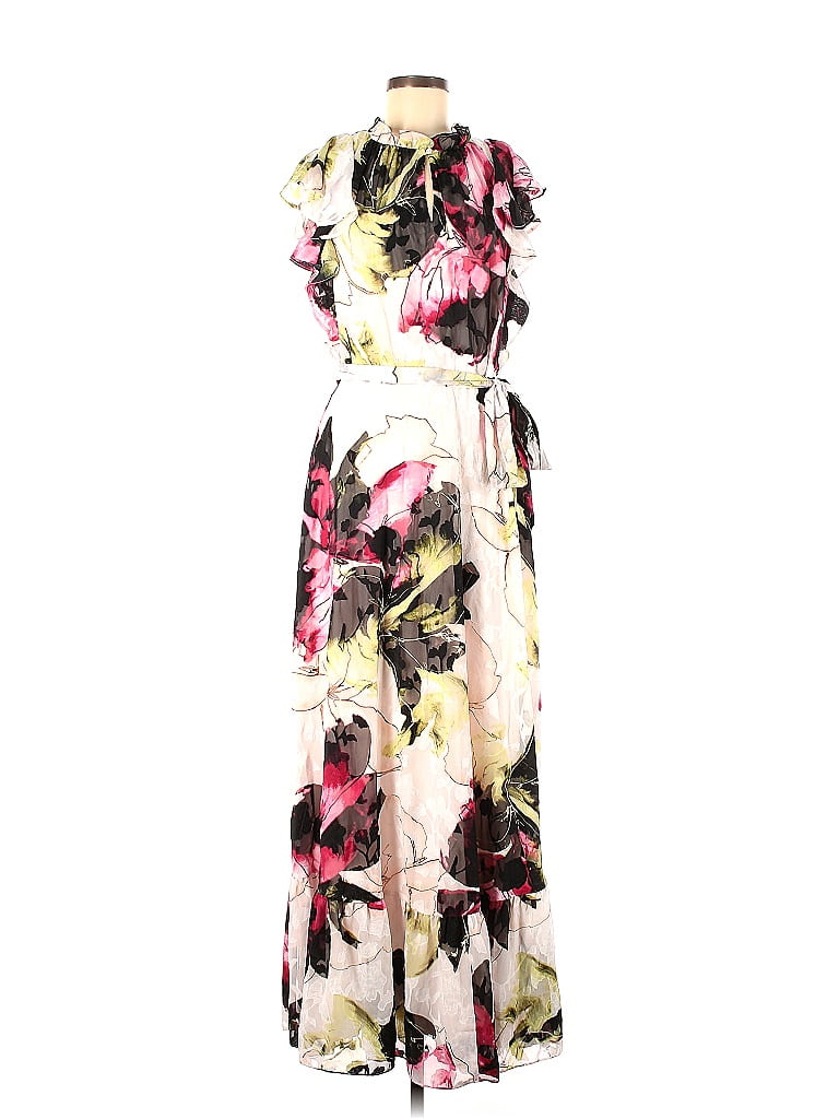 Tahari 100 Cotton Floral Multi Color Red Casual Dress Size 8 78 Off