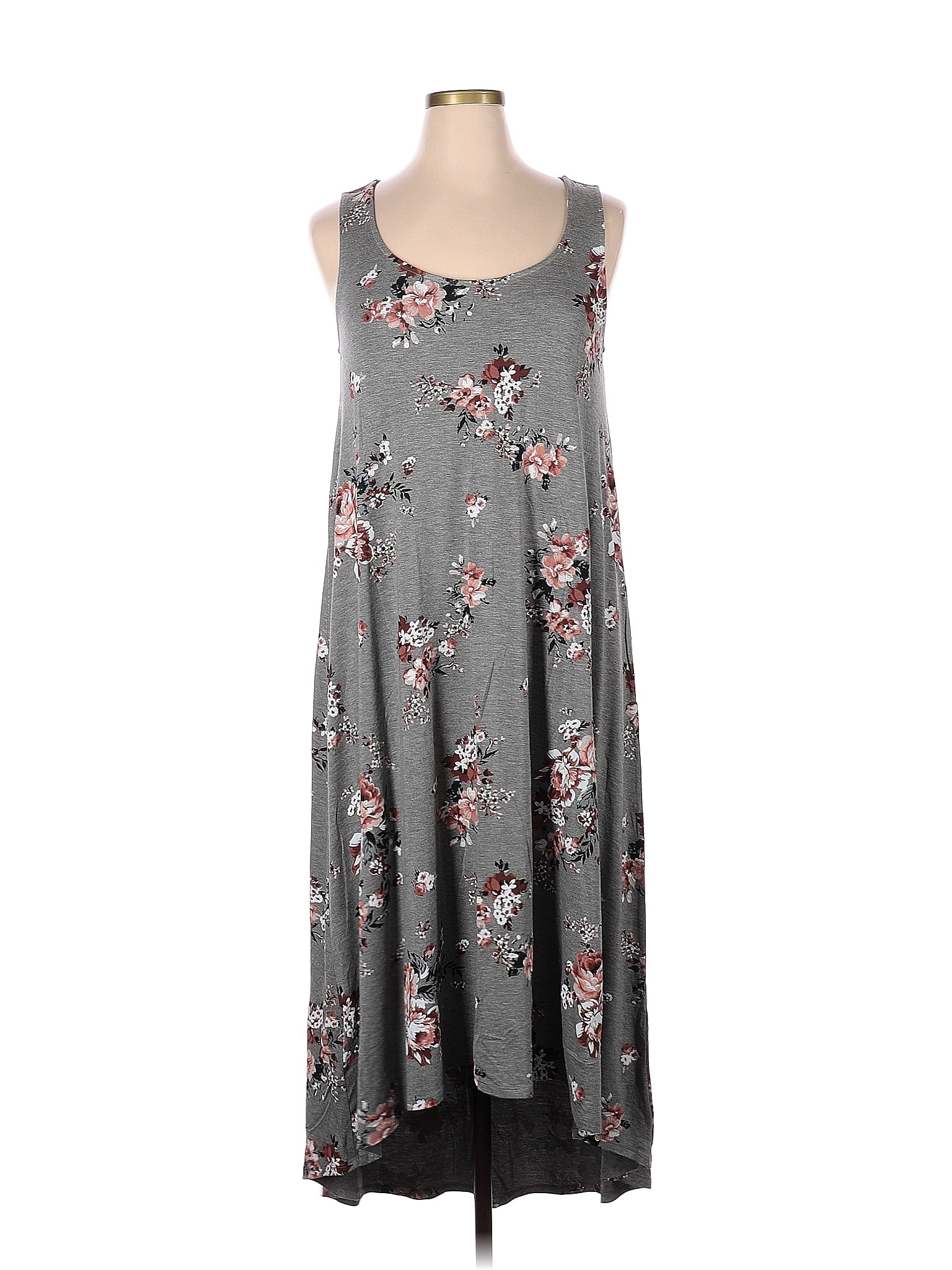 Torrid Floral Gray Casual Dress Size 1X Plus (1) (Plus) - 54% off | ThredUp