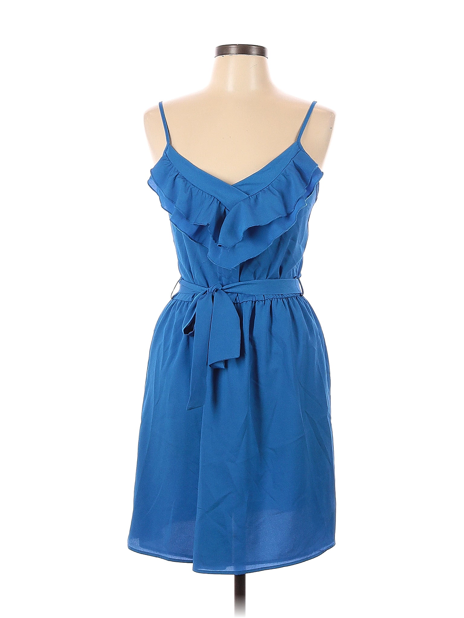 Lush 100 Polyester Solid Blue Cocktail Dress Size L 76 Off Thredup