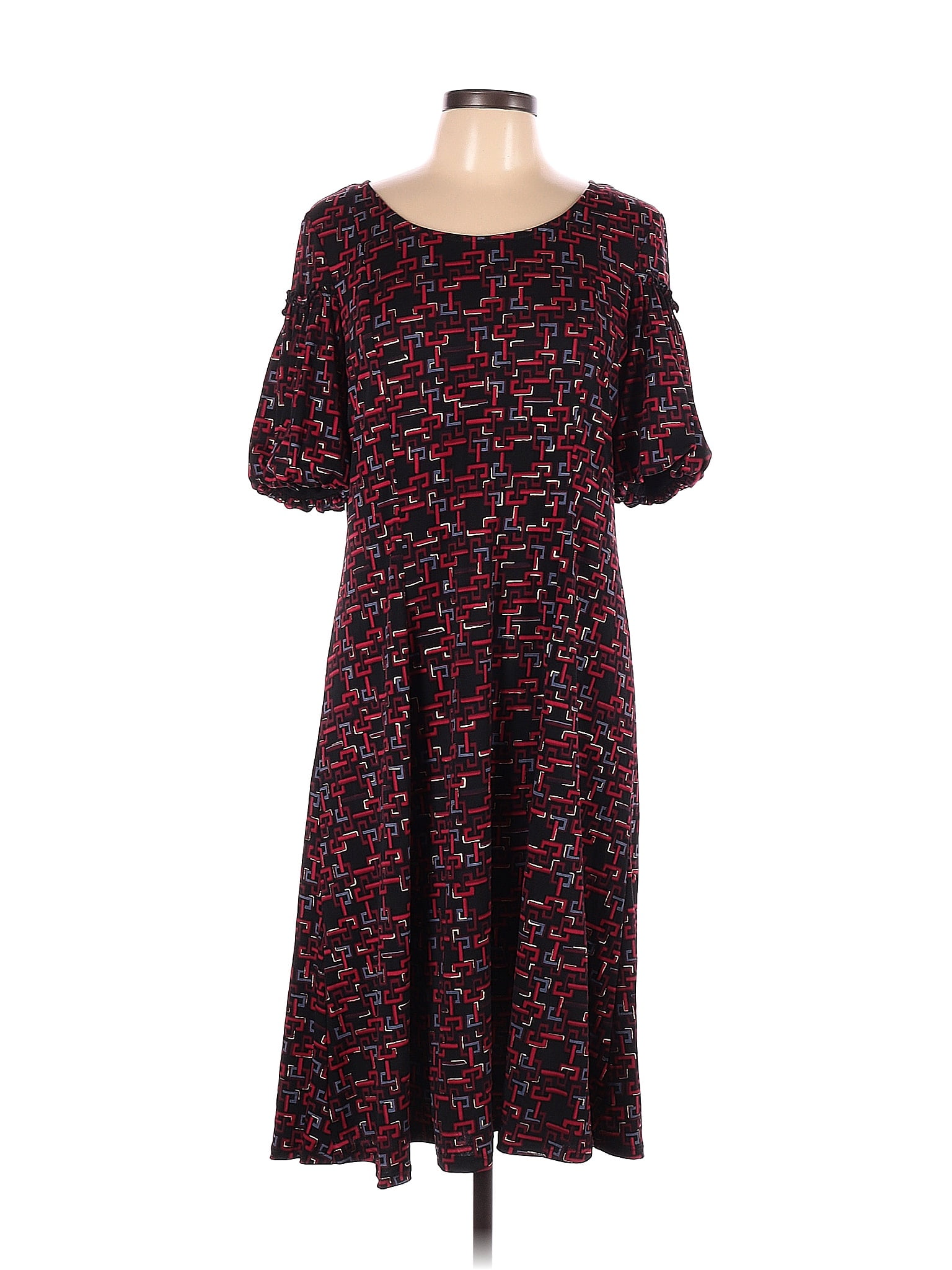 Perceptions Multi Color Black Casual Dress Size L - 47% off | thredUP