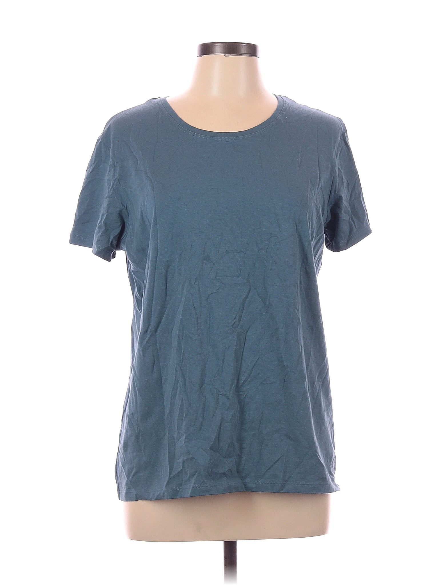Fair Indigo Solid Blue Short Sleeve T-Shirt Size L - 63% off | thredUP