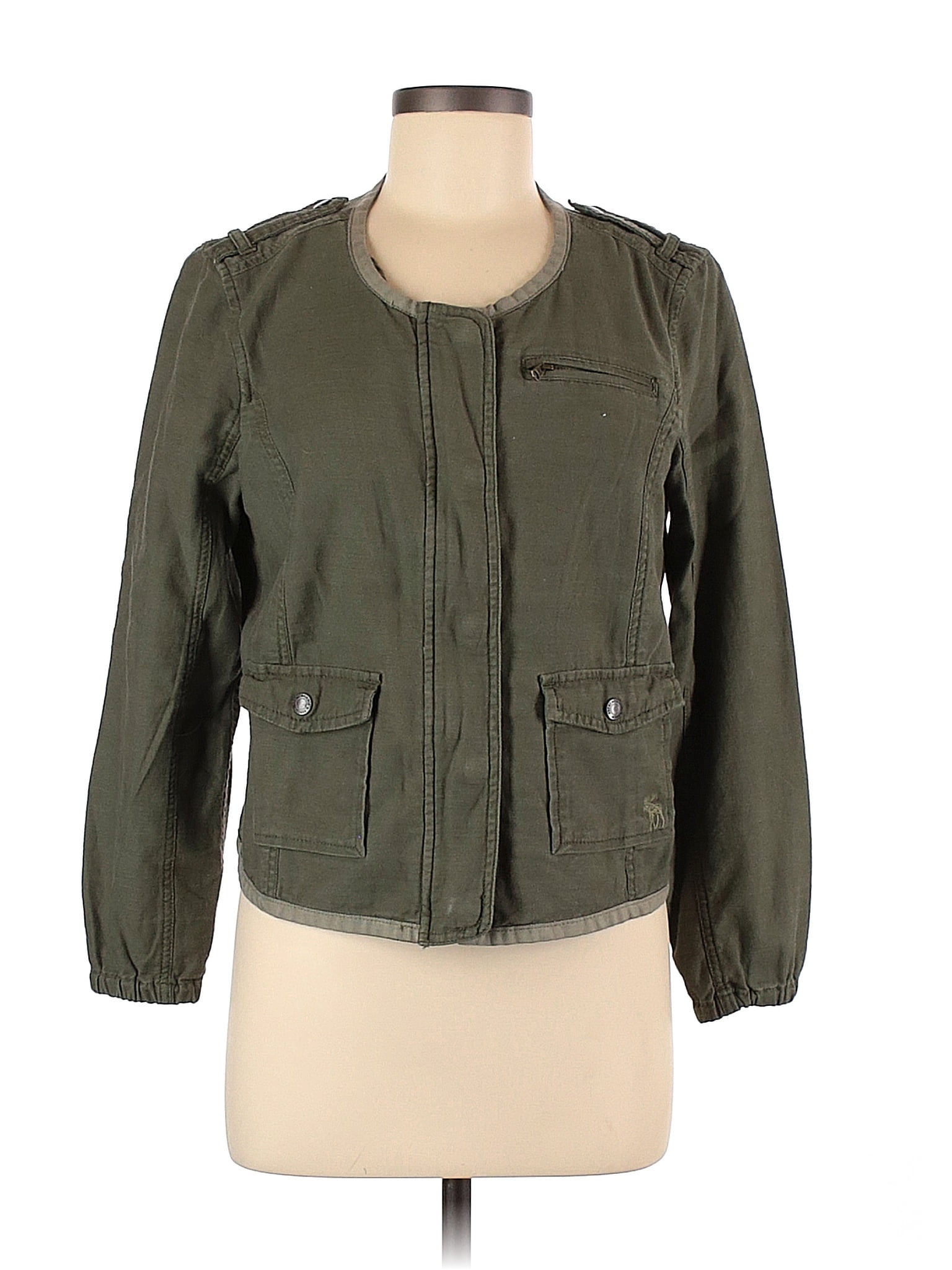 Abercrombie & Fitch 100% Cotton Solid Green Jacket Size M - 41% off ...