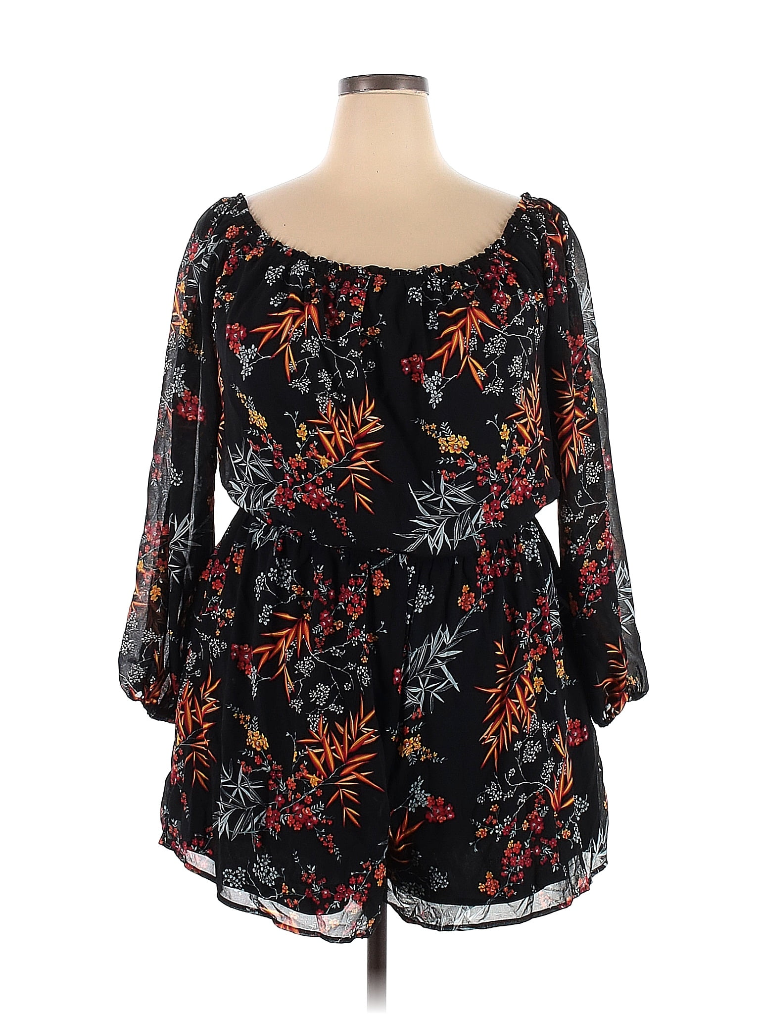 Forever 21 100% Polyester Black Romper Size 2X (Plus) - 19% off | thredUP