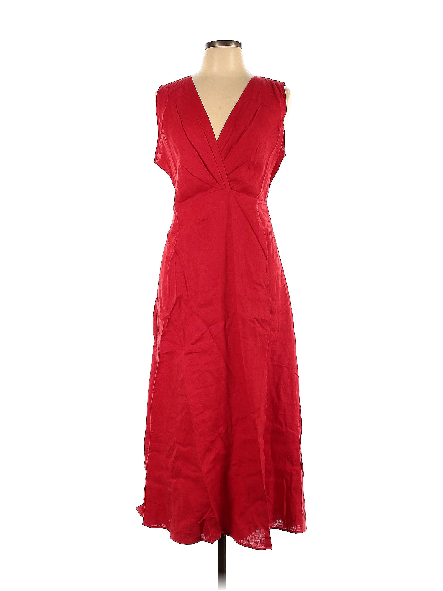 Mng 100 Linen Red Cocktail Dress Size 6 54 Off Thredup