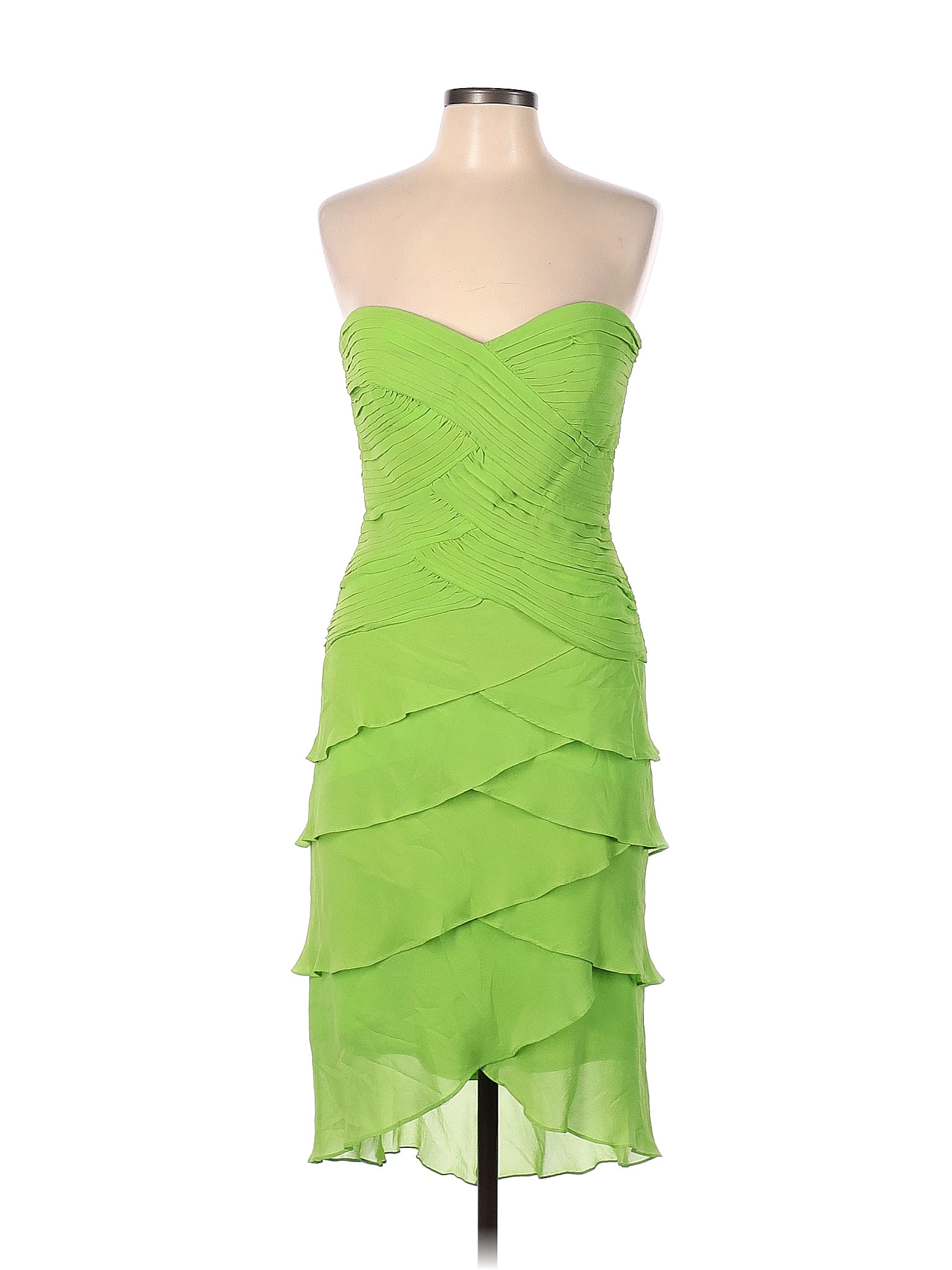 Tadashi 100 Silk Green Cocktail Dress Size 14 Uk 74 Off Thredup