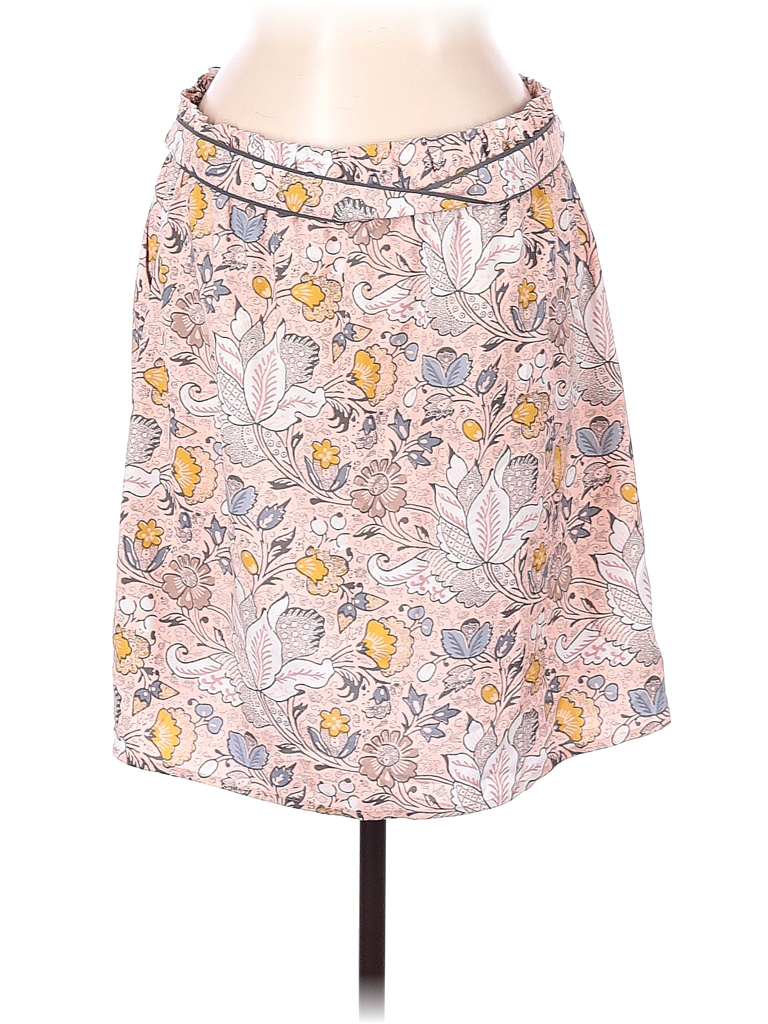 Ann Taylor Loft 100 Polyester Floral Pink Casual Skirt Size M 72