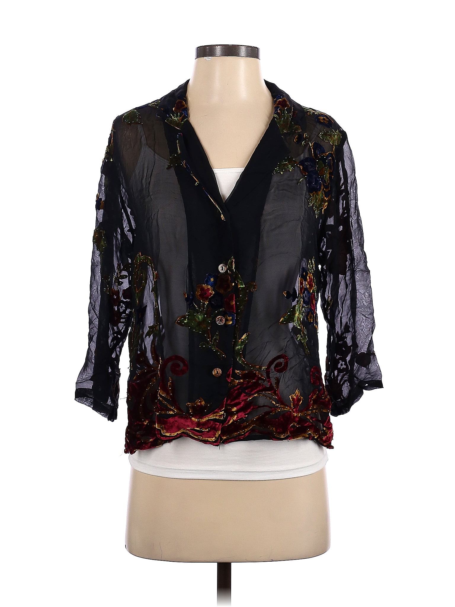 Citron Black Long Sleeve Blouse Size Xs 77 Off Thredup