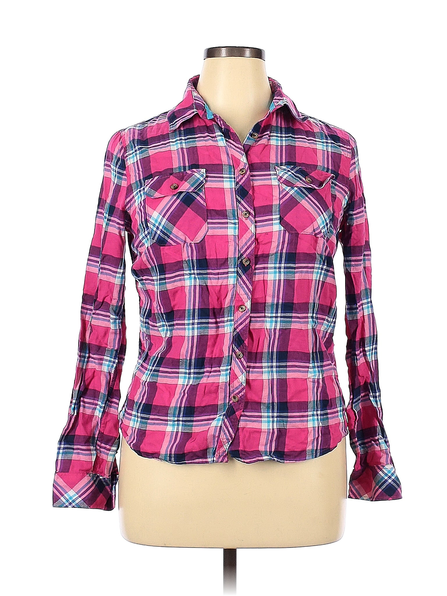Aeropostale 100% Cotton Pink Long Sleeve Button-Down Shirt Size XL - 53% off | ThredUp