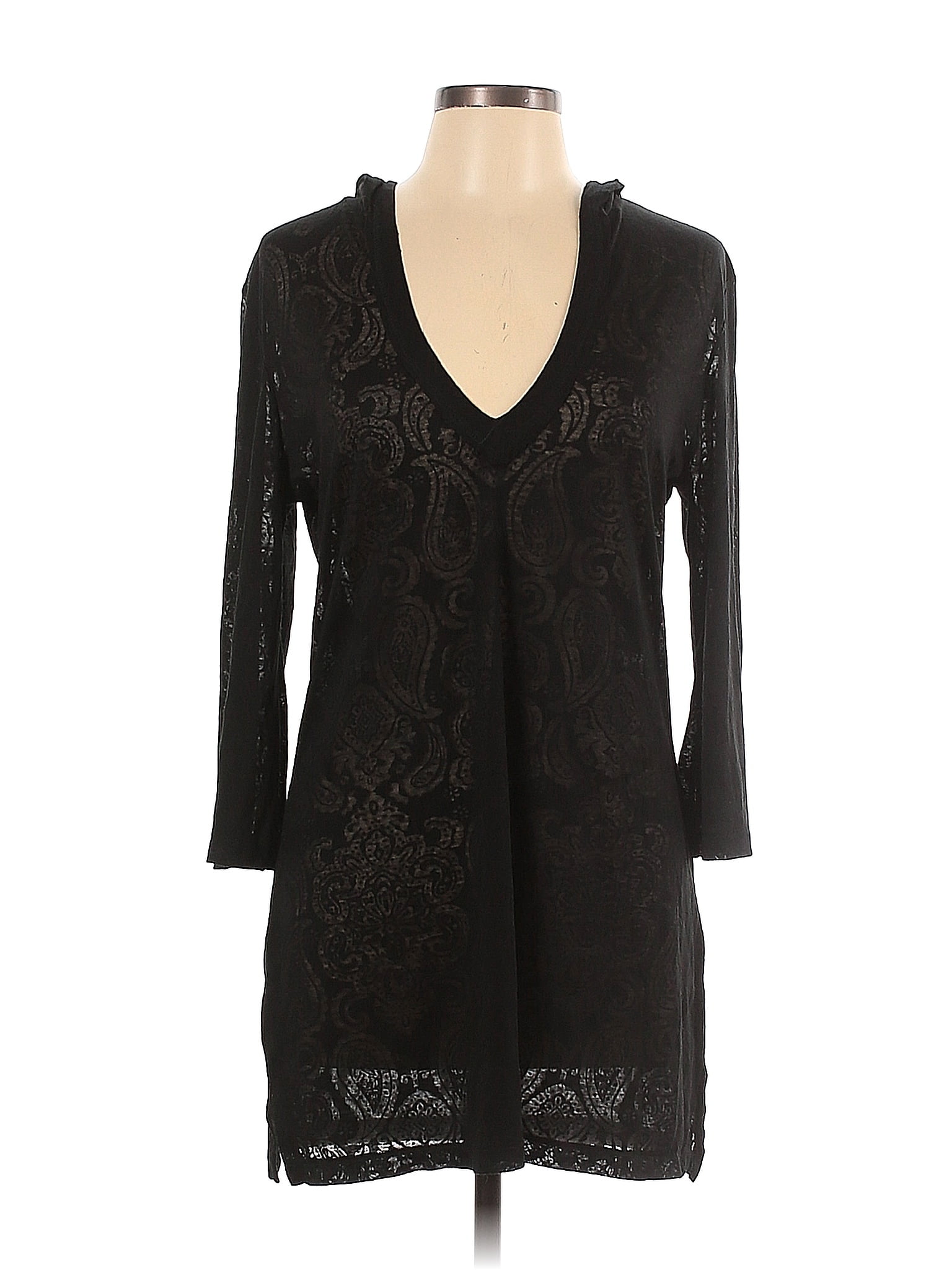 The Balance Collection By Marika Solid Black 3 4 Sleeve Top Size L 42