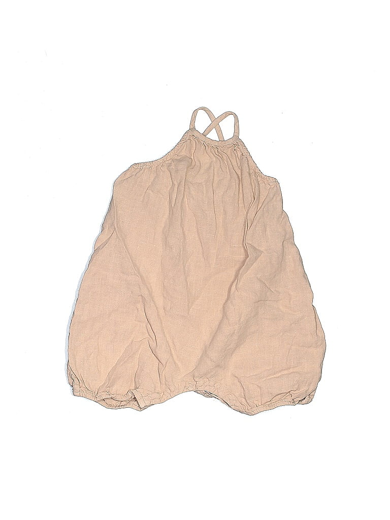 Belle Enfant 100% Linen Solid Tan Short Sleeve Onesie Size 18-24 mo ...