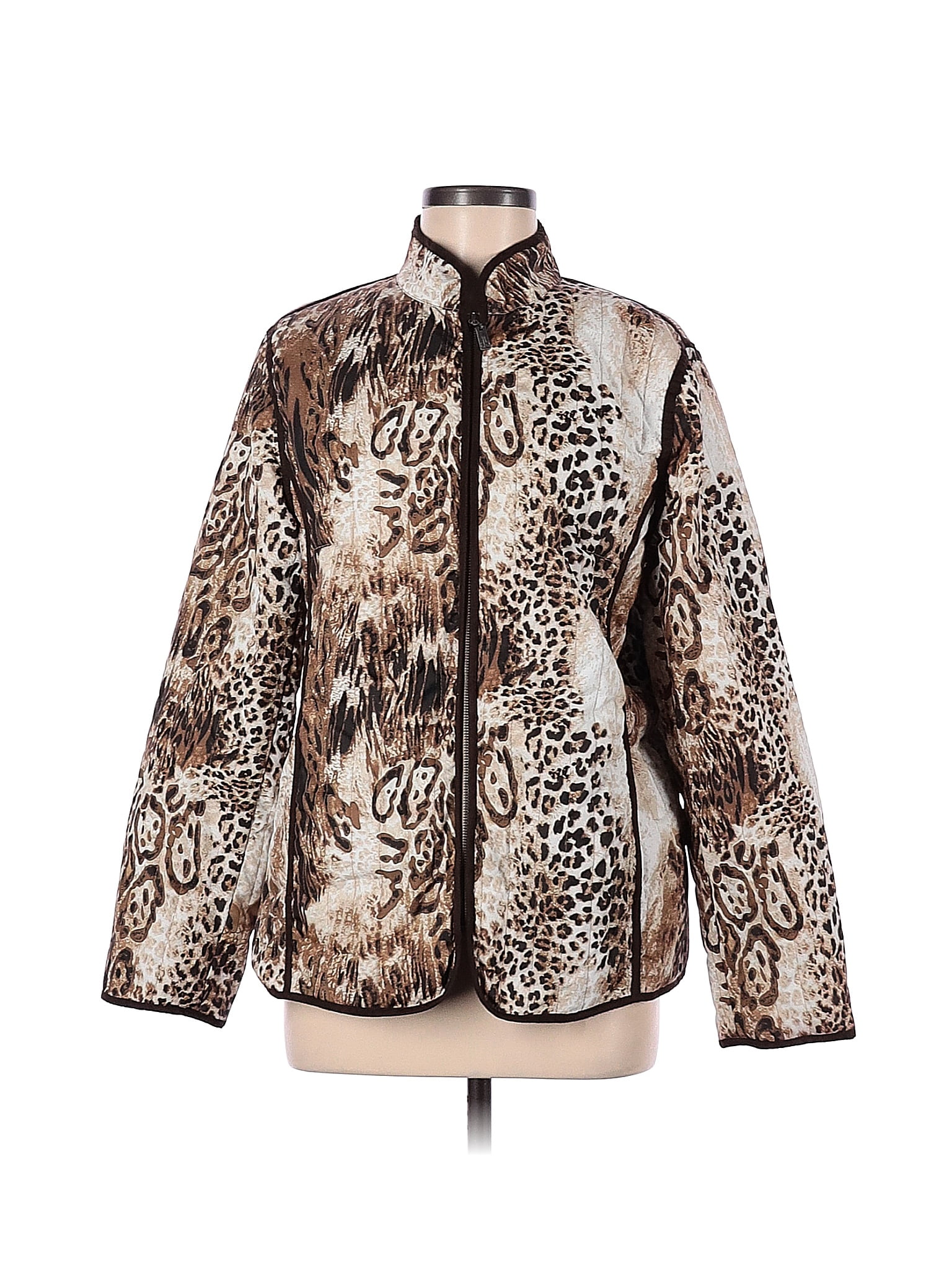 Dennis By Dennis Basso 100 Polyester Leopard Print Tan Jacket Size M 53 Off Thredup