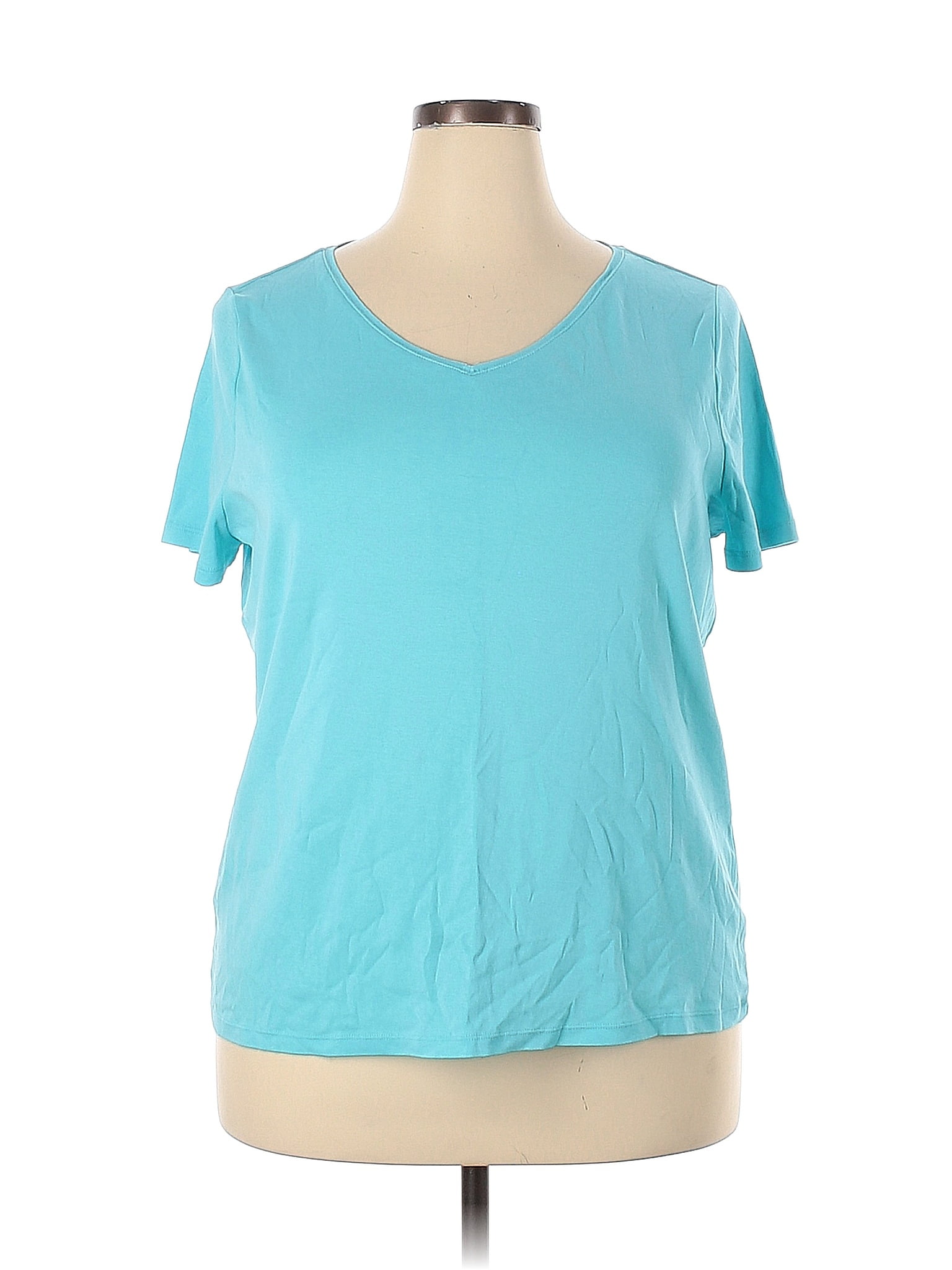 Talbots 100% Cotton Blue Short Sleeve T-Shirt Size 2X (Plus) - 71% off ...