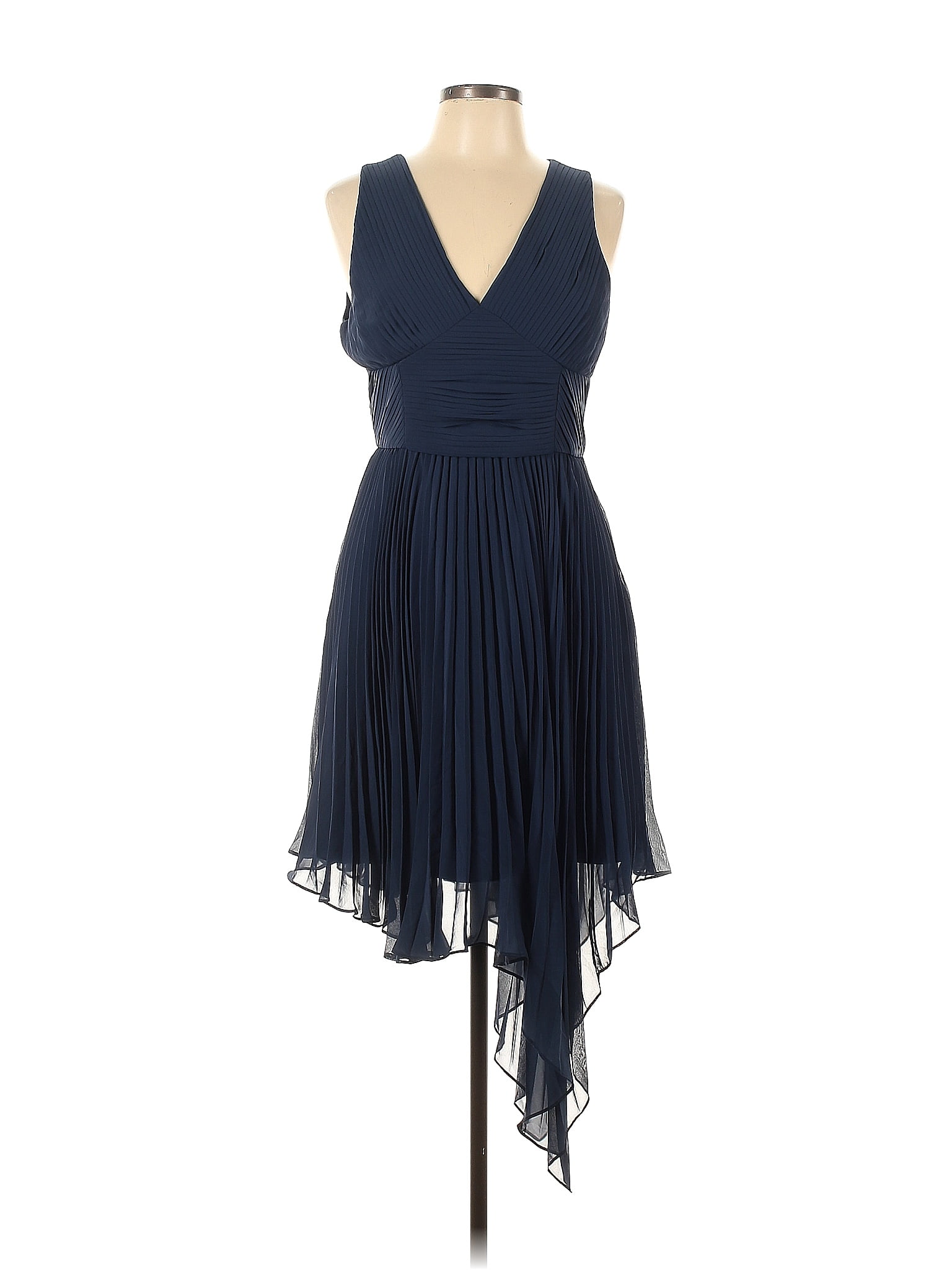 Max And Cleo 100 Recycled Polyester Solid Navy Blue Cocktail Dress