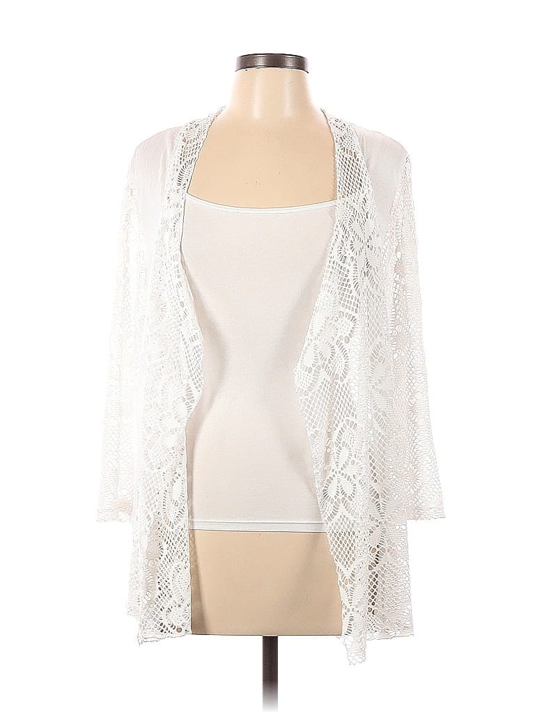 Peck & Peck Solid White Cardigan Size L - 72% off | thredUP