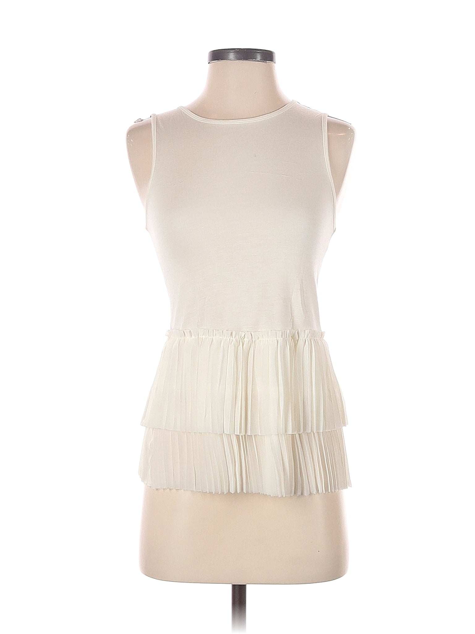 Banana Republic 100 Modal Solid Ivory Sleeveless Top Size Xxs 67
