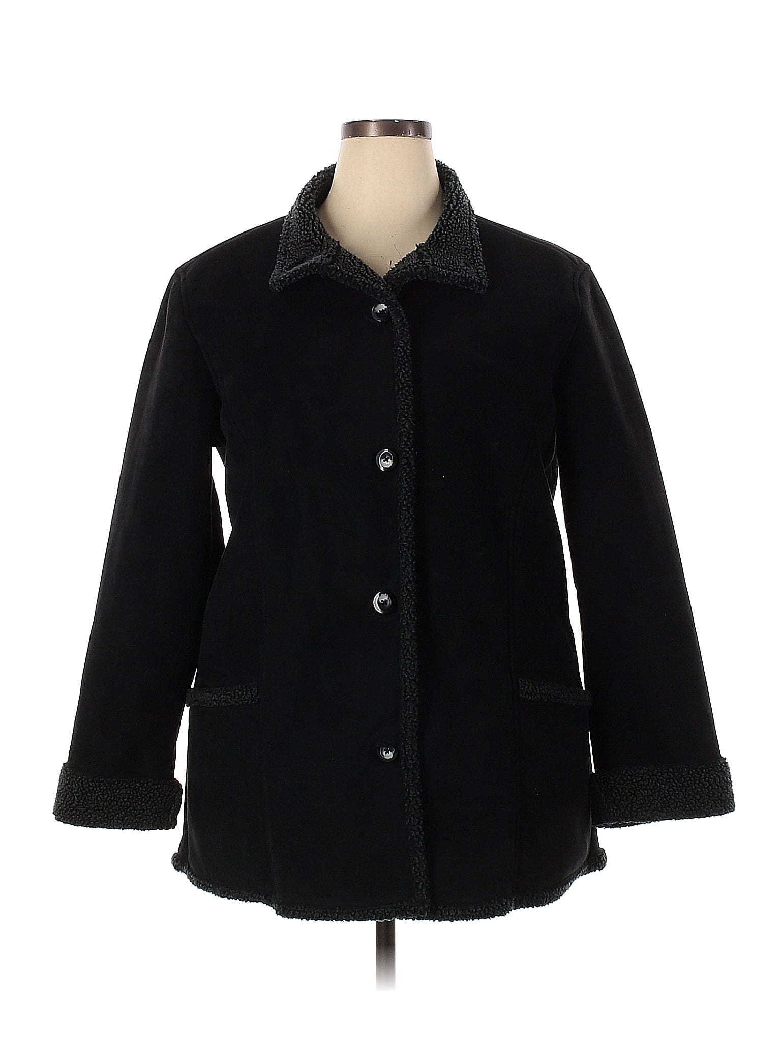 L.L.Bean 100% Polyester Solid Black Jacket Size 0 - 60% off | thredUP