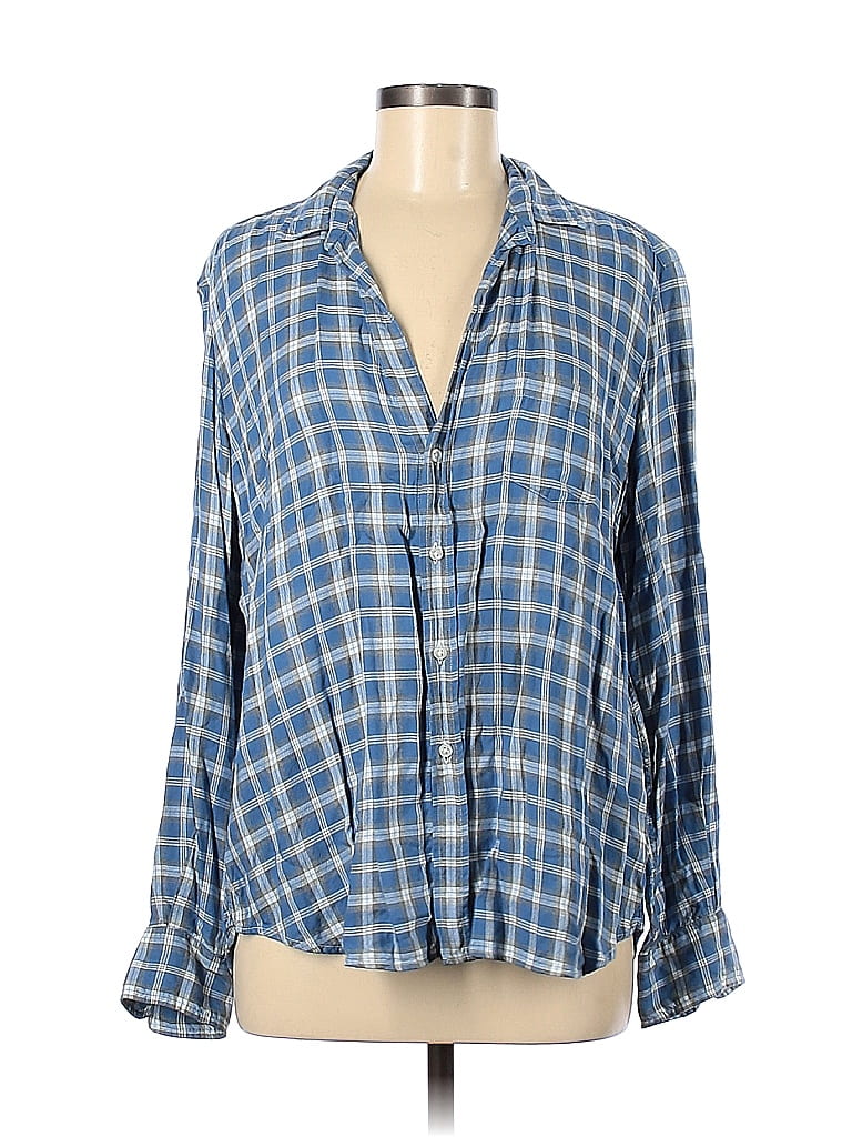 Frank & Eileen 100% Modal Plaid Blue Long Sleeve Button-Down Shirt Size M - 75% off | thredUP