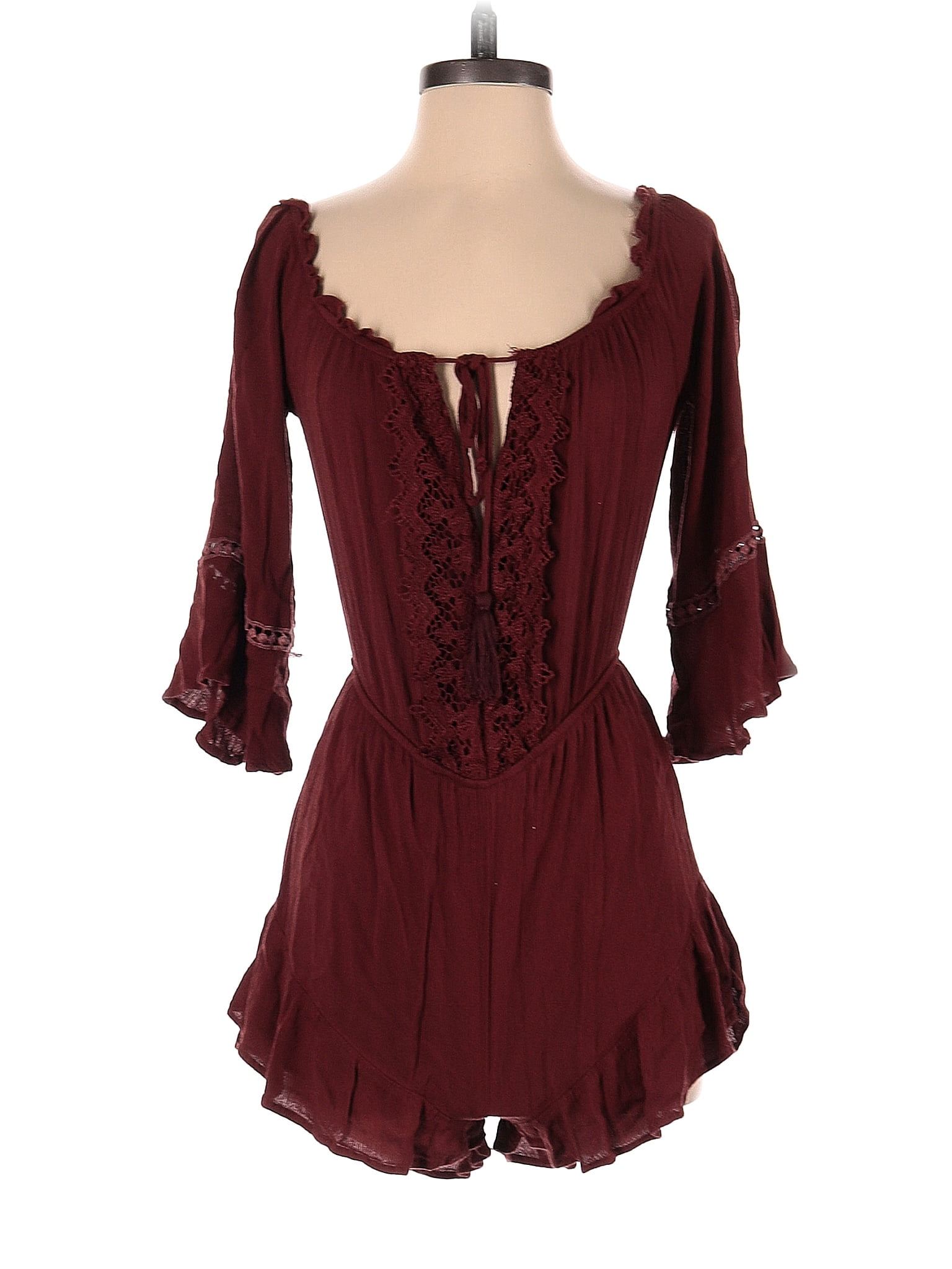 American Threads Solid Maroon Burgundy Romper Size M - 60% off | thredUP