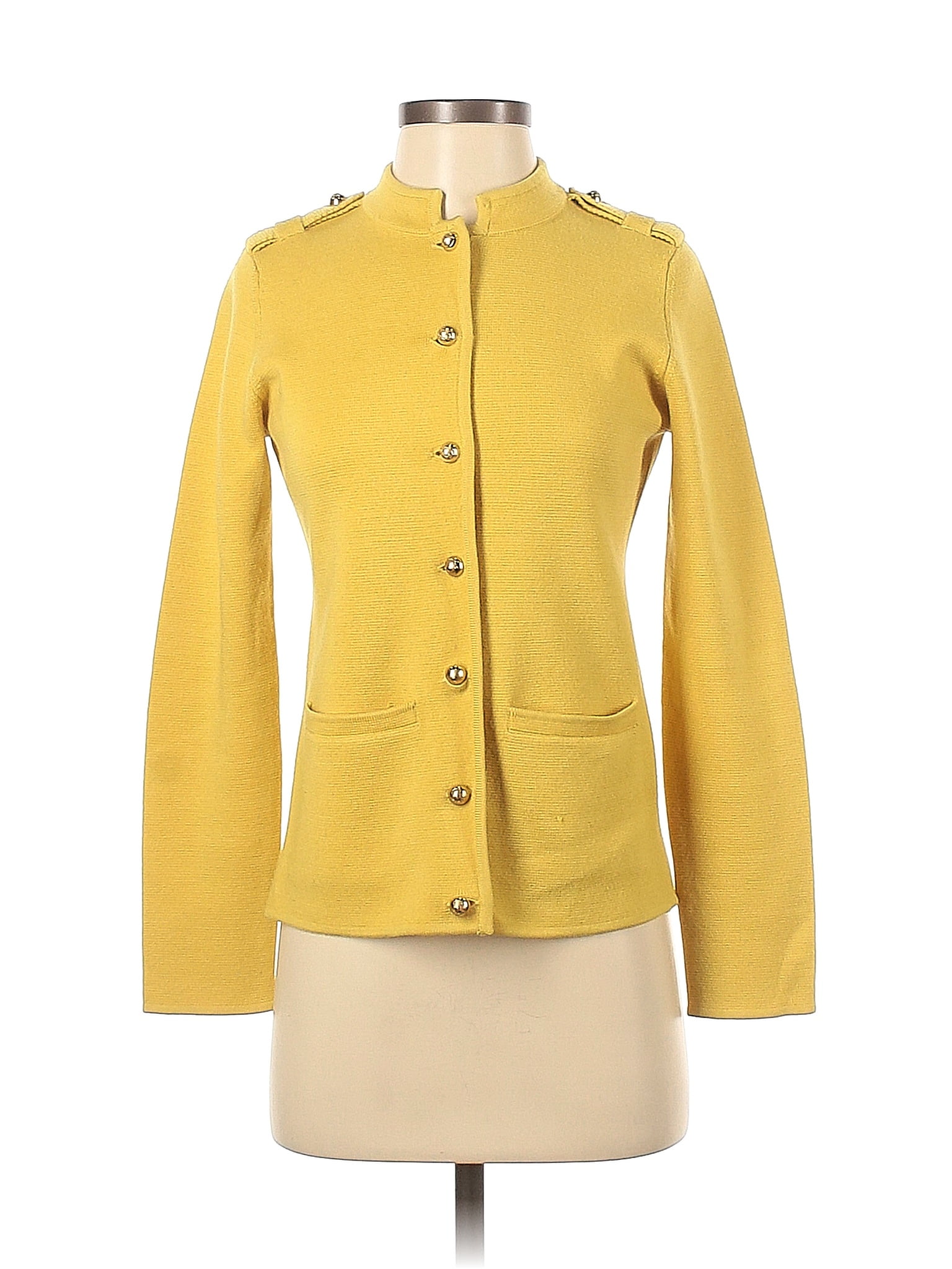 Talbots 100% Merino Solid Yellow Jacket Size XS - 76% off | thredUP
