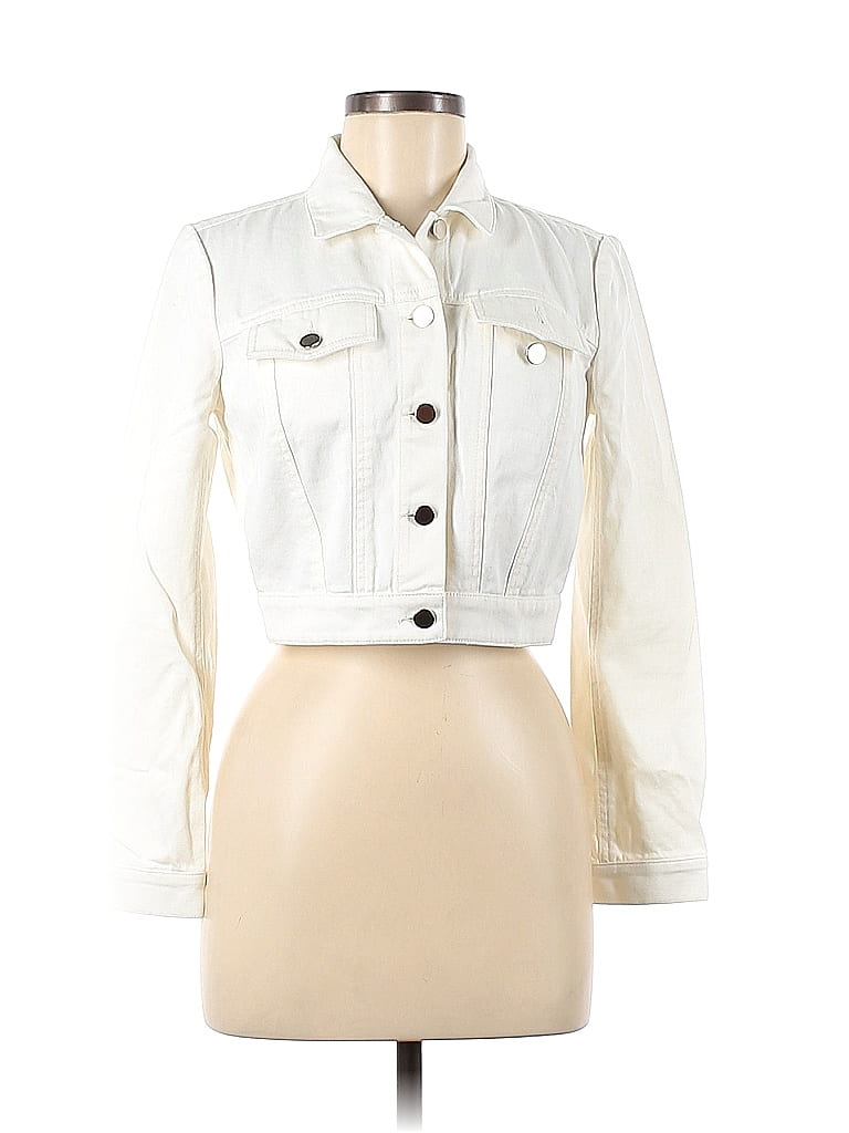 Intermix Solid Ivory White Denim Jacket Size S - 81% off | thredUP
