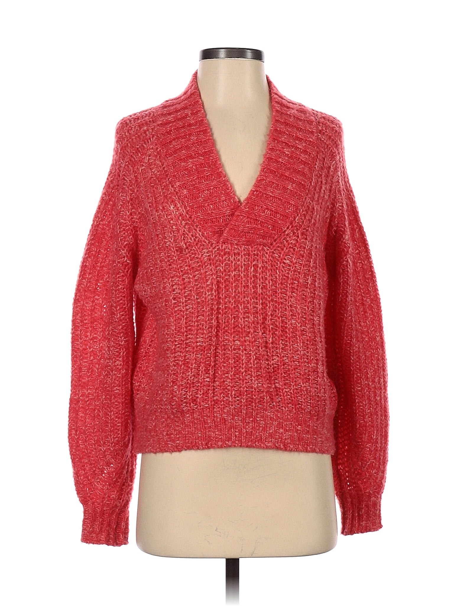 Anthropologie Color Block Marled Red Wool Pullover Sweater Size XS - 68% off | thredUP