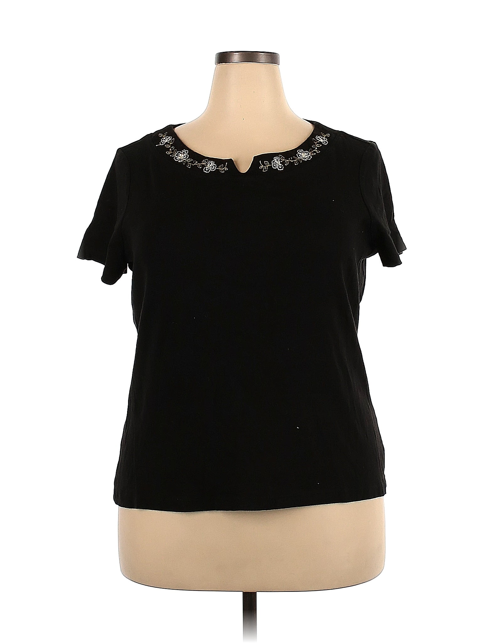 White Stag 100 Cotton Black Short Sleeve Top Size 2x Plus 7 Off
