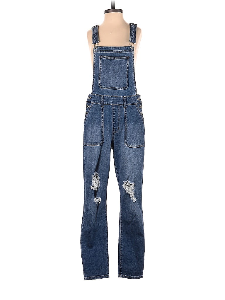 Guess 100% Cotton Solid Blue Overalls 28 Waist - 51% off | thredUP