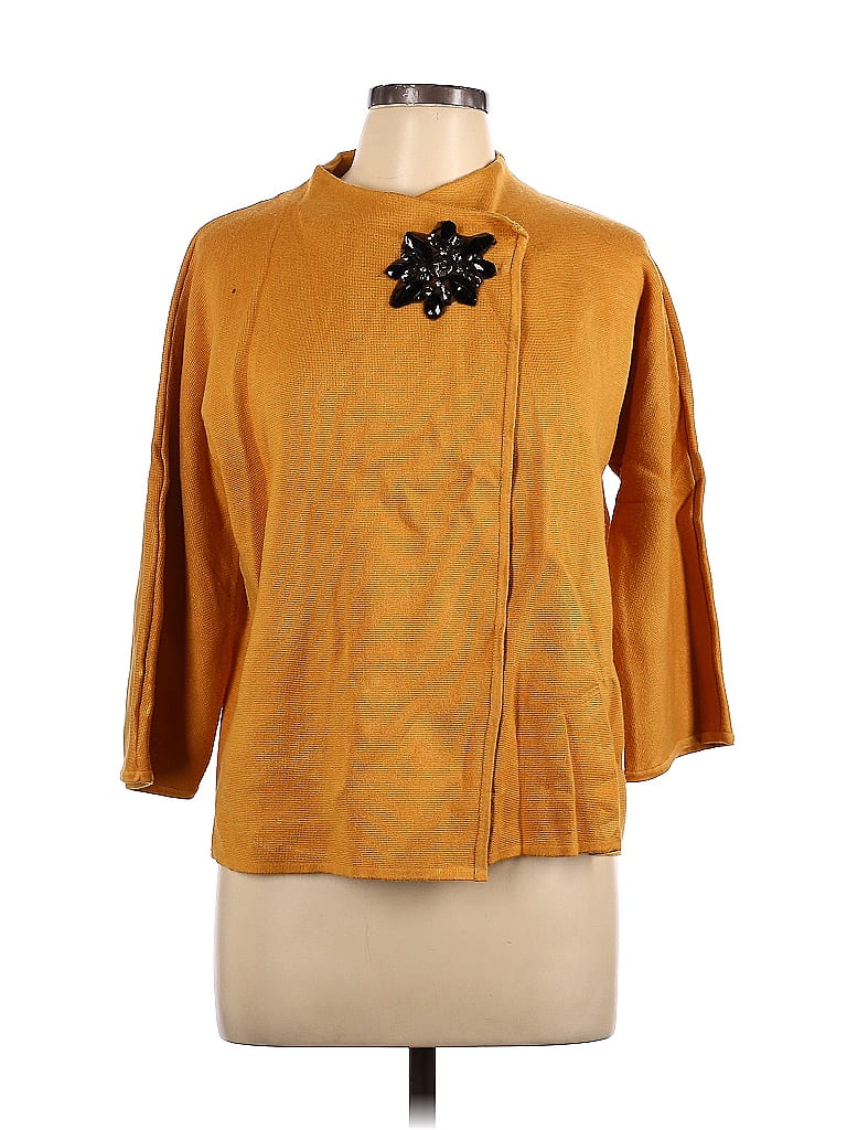 Collection Solid Yellow Orange Jacket Size L (Plus) - 81% off | thredUP