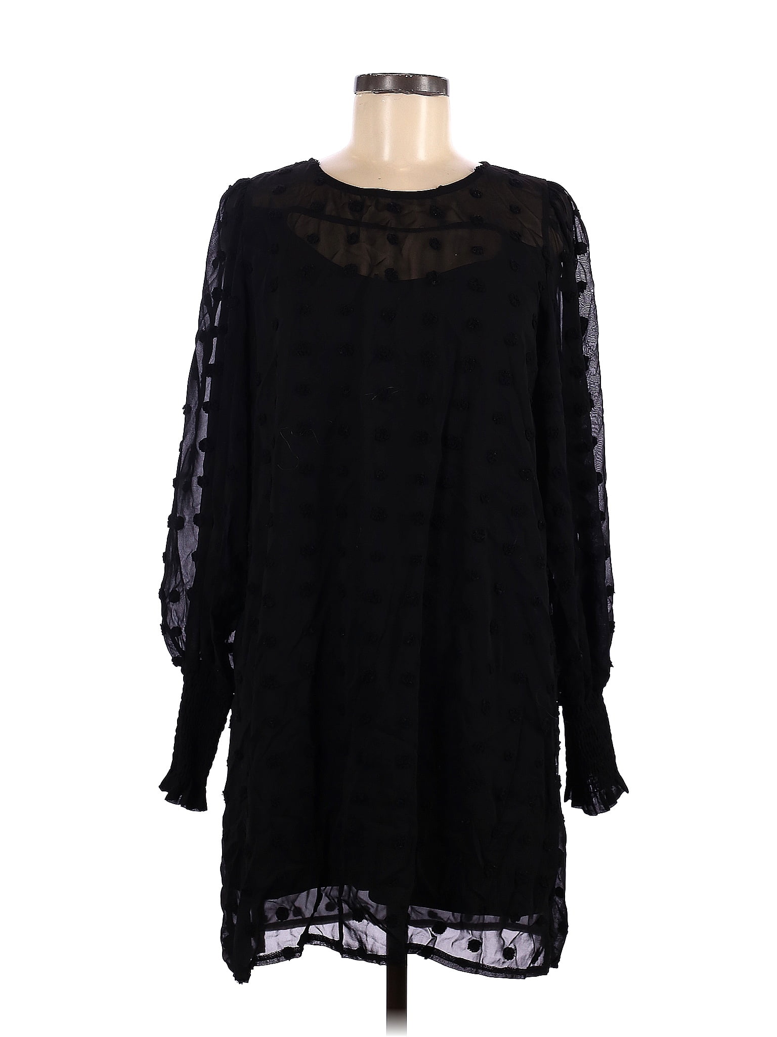 Solutions Solid Black Casual Dress Size M 52 Off Thredup