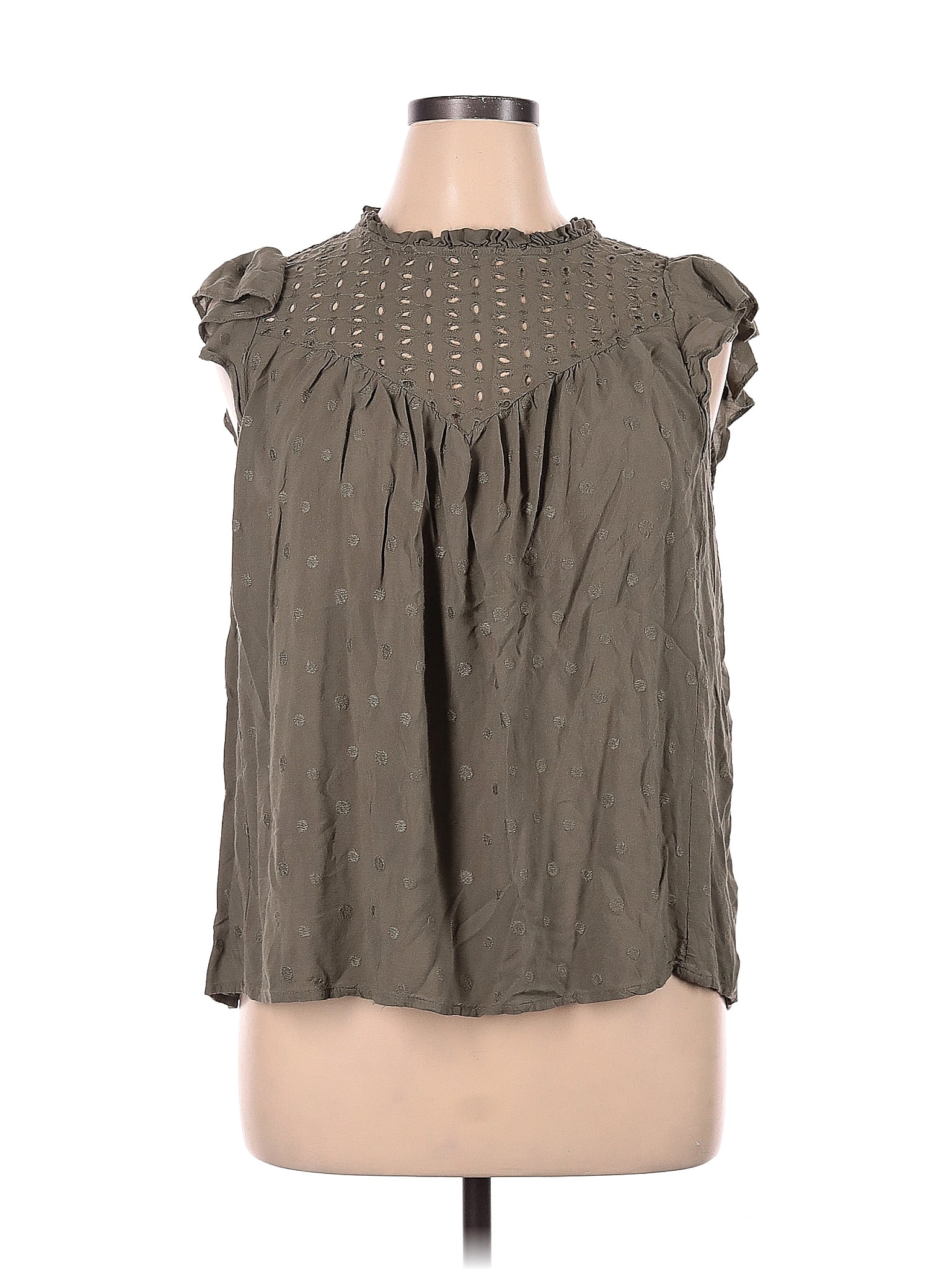 Torrid 100% Rayon Green Sleeveless Blouse Size 1X Plus (1) (Plus) - 56% ...