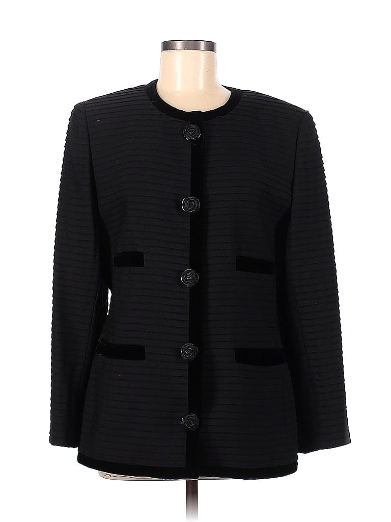 Valentino Miss V 100% Wool Black Velvet Trim Jacket Size 12 - 82% off ...