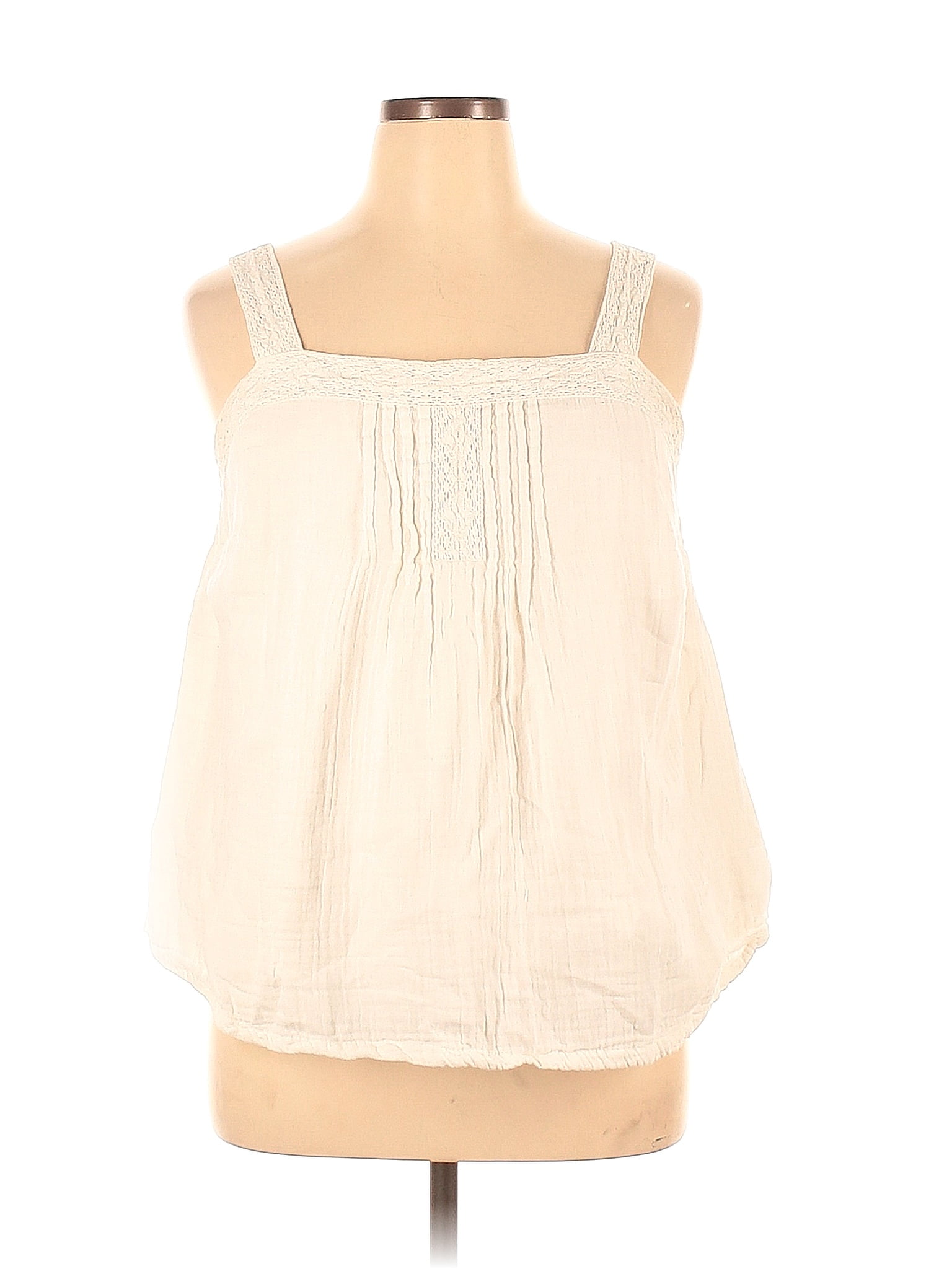 Lane Bryant 100 Cotton Ivory Sleeveless Blouse Size 16 Plus 61